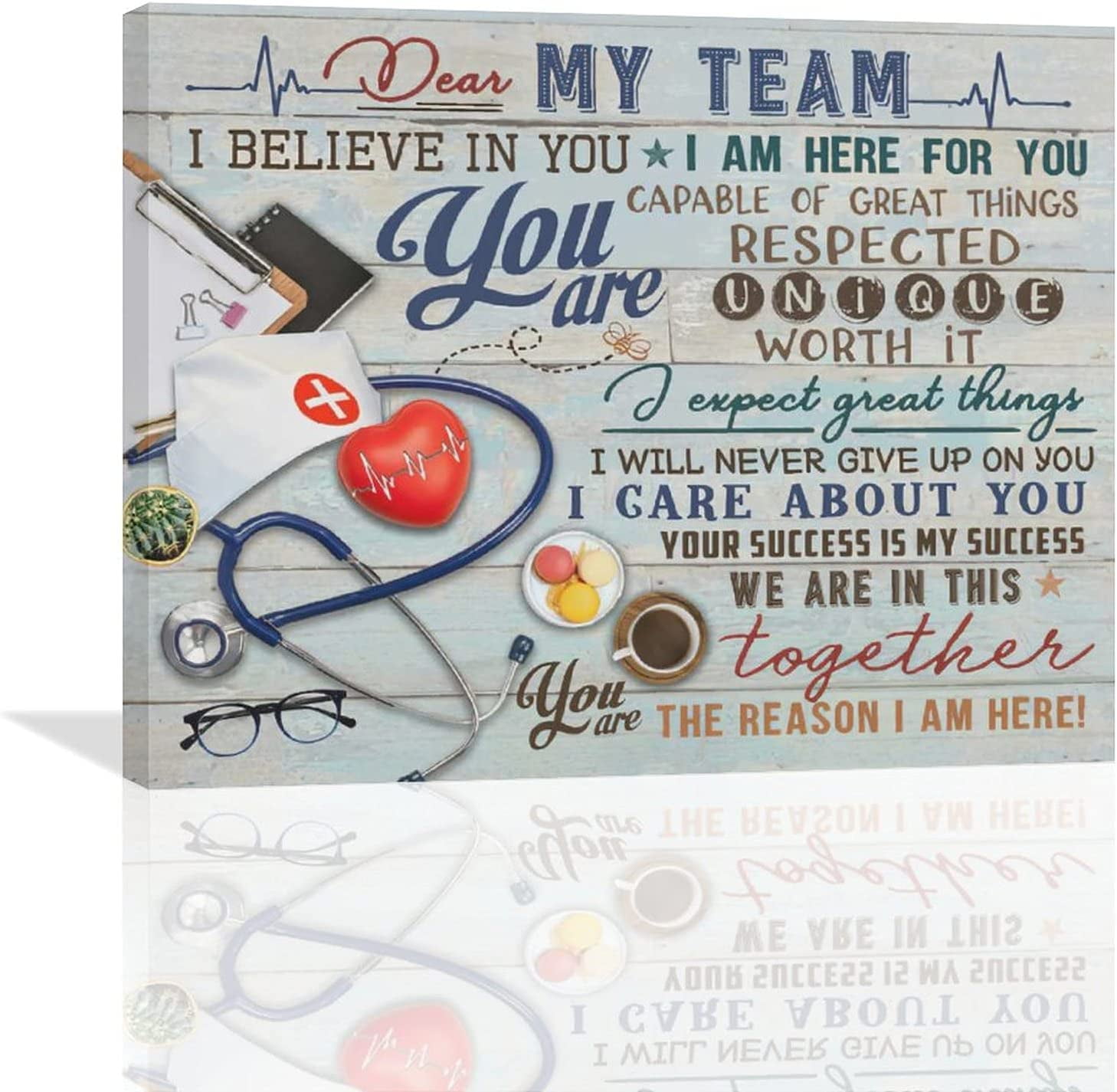 AXXPosters-In This Office Canvas Wall Art Never Give Up Nurses Painting ...