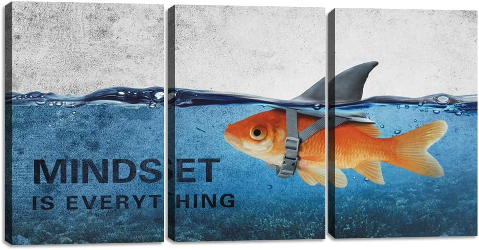 AXXPosters -Inspirational Canvas Wall Art Blue Goldfish Pictures ...