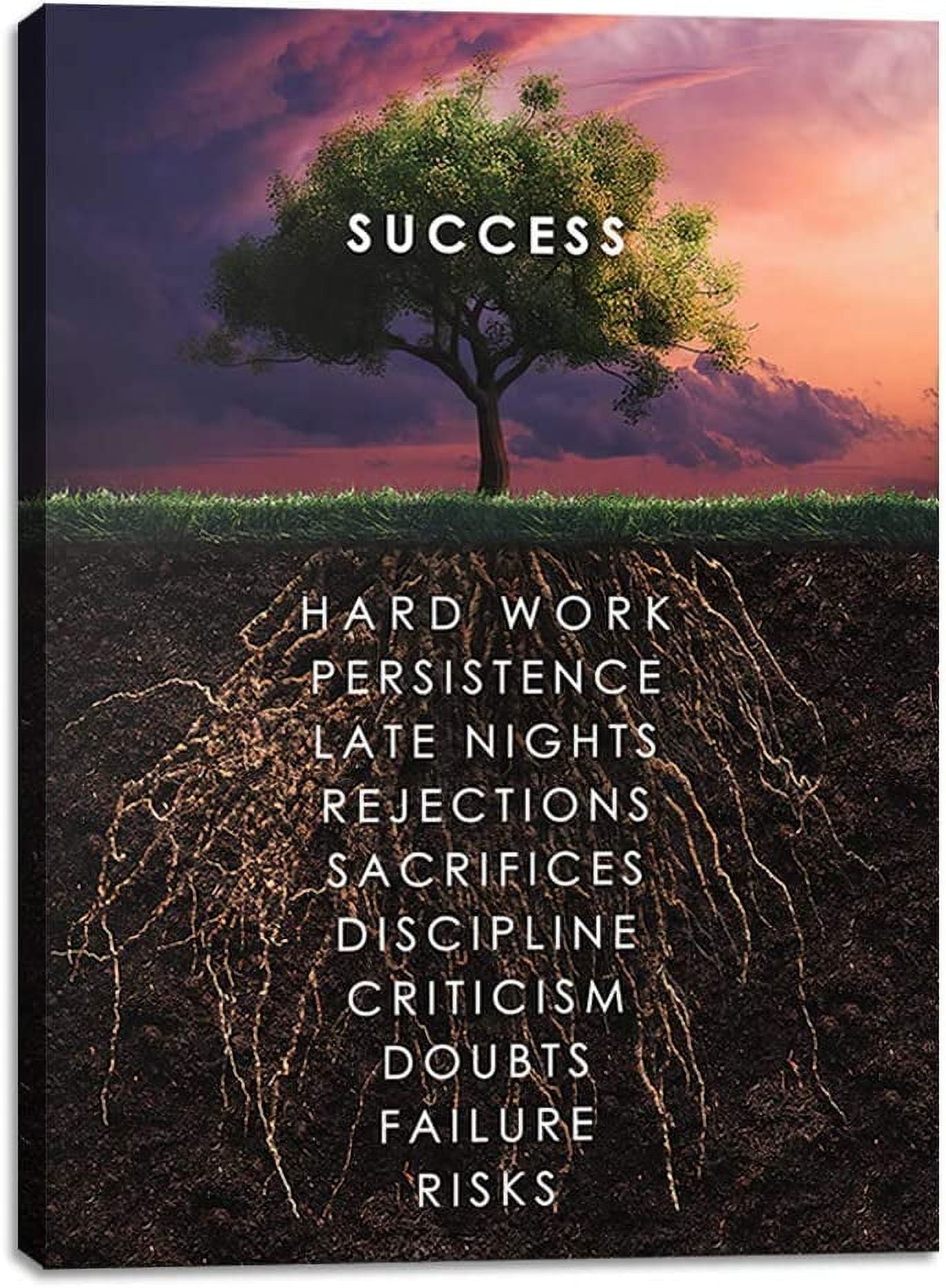AXXPosters-Inspirational Canvas Wall Art Motivational Success Tree ...