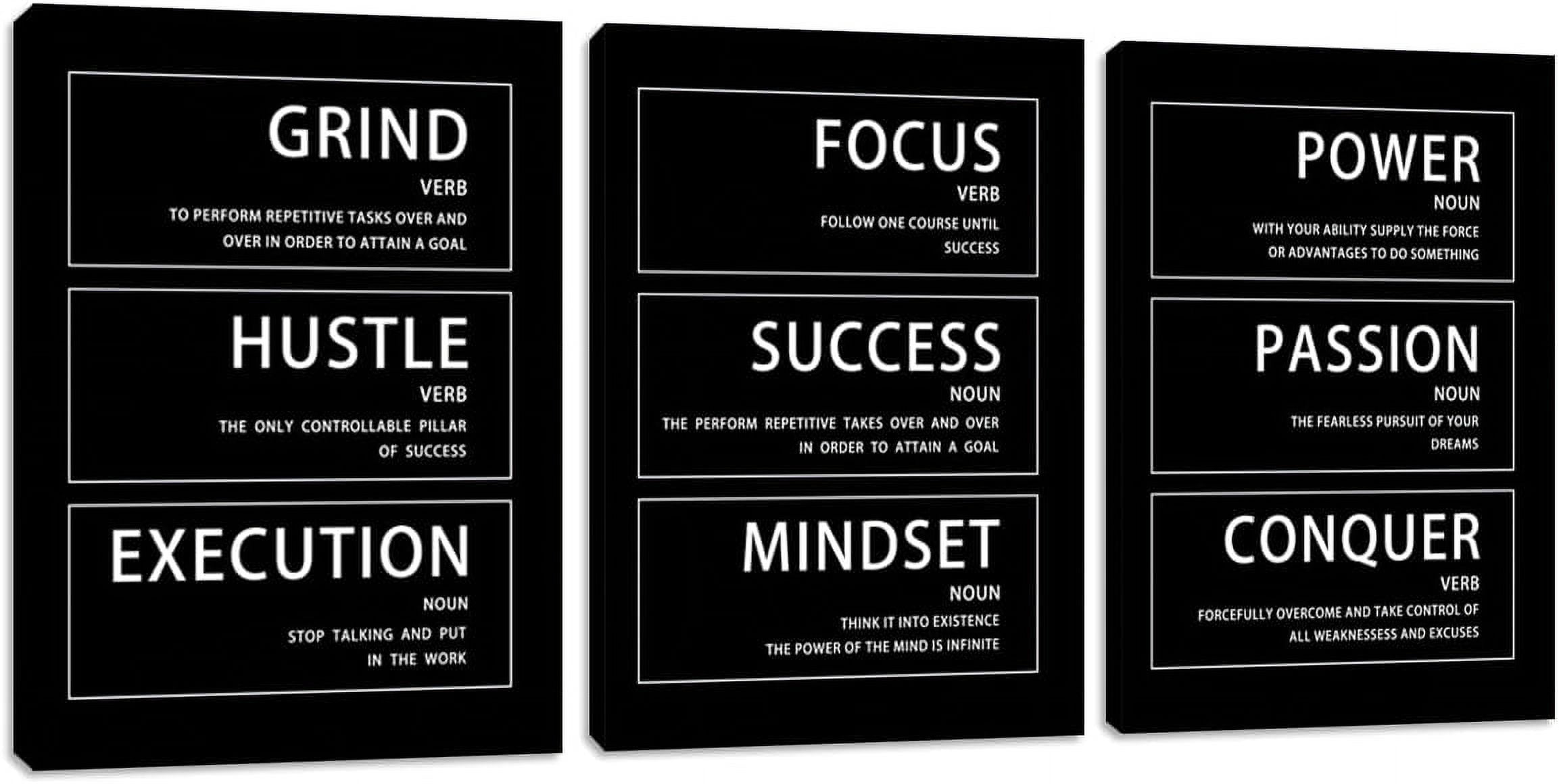 AXXPosters -Inspirational Canvas Wall Art Office Decor 3 Pieces ...