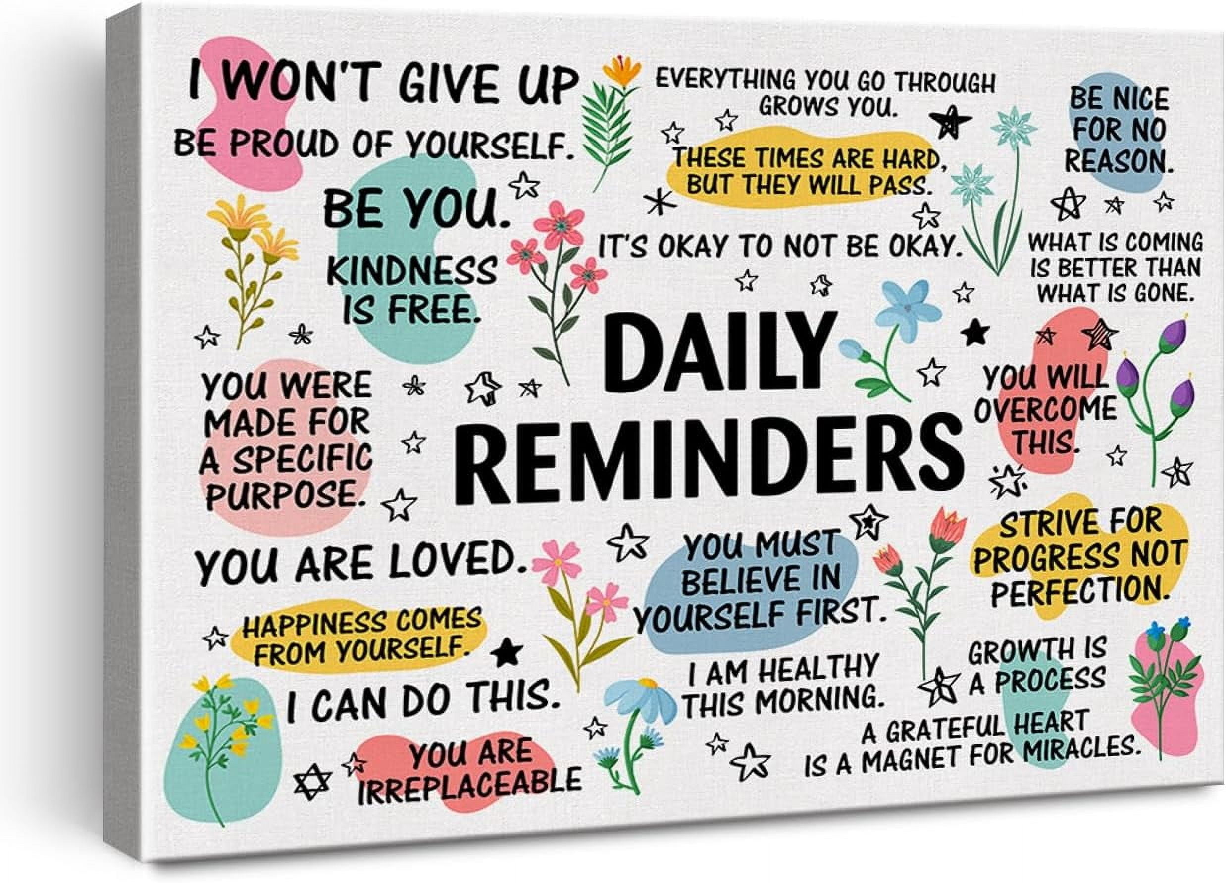 AXXPosters-Inspirational Daily Reminders Poster Canvas Wall Art for ...