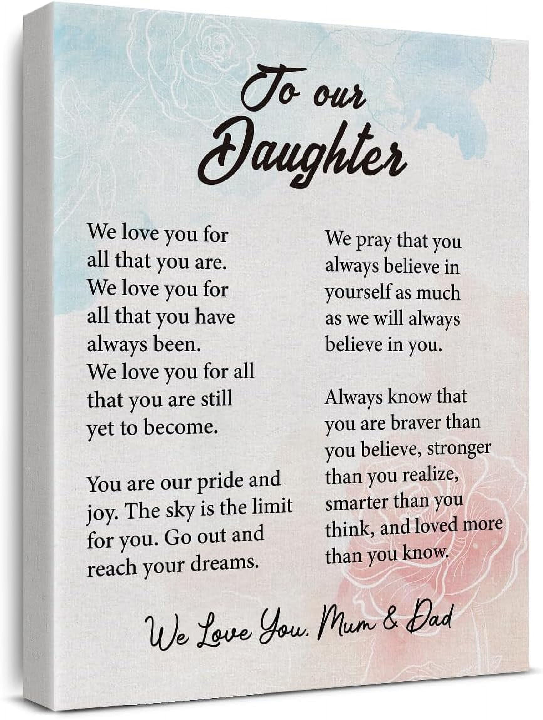 AXXPosters-Inspirational Daughter Canvas Wall Art to Our Daughter from ...