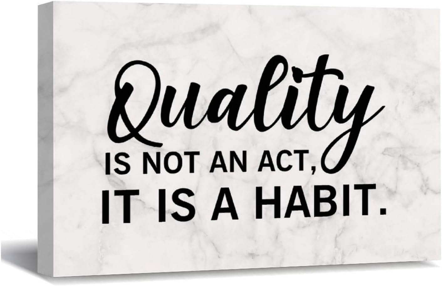 AXXPosters Inspirational Sayings Canvas Wall Art Quality is Not an Act ...