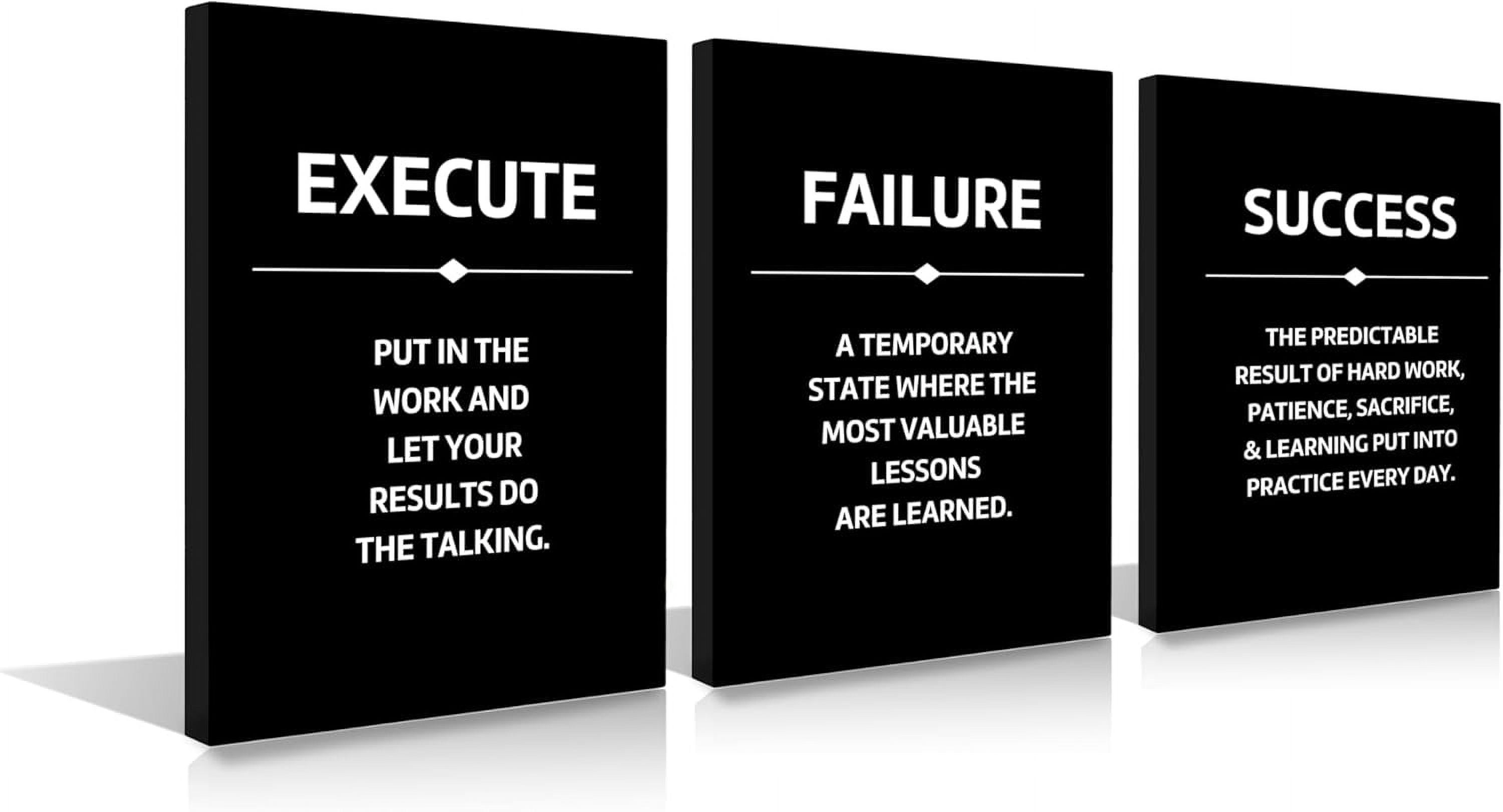 AXXPosters-Inspirational Wall Art Canvas 3 Pcs of 12 x 16 in (FAILURE ...