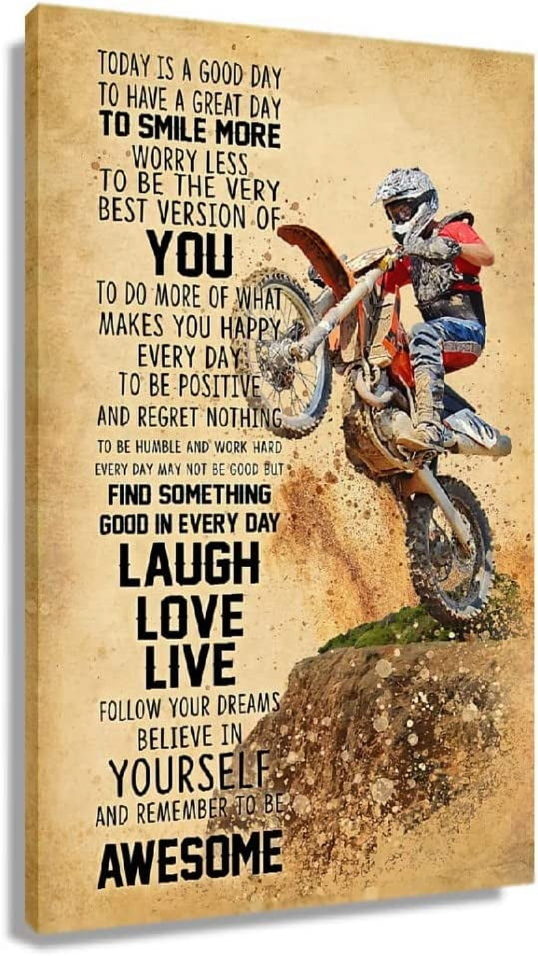 AXXPosters- Inspirational Wall Art Canvas Motivational Quotes Motocross ...