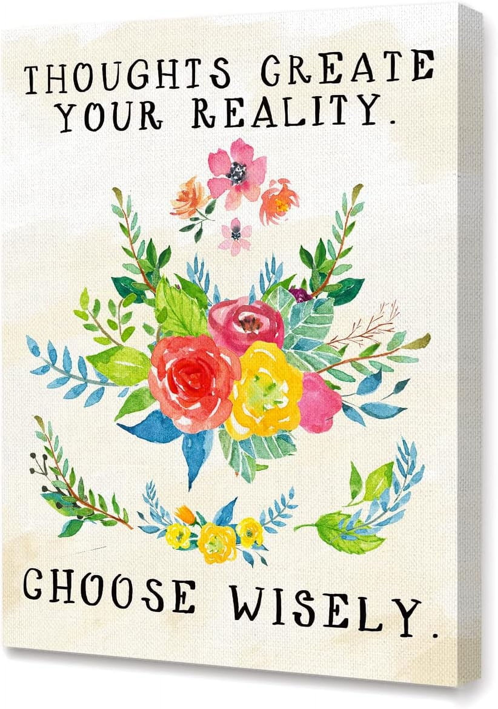 AXXPosters-It's OK Colorful Flowers Inspirational Quote Canvas Framed ...