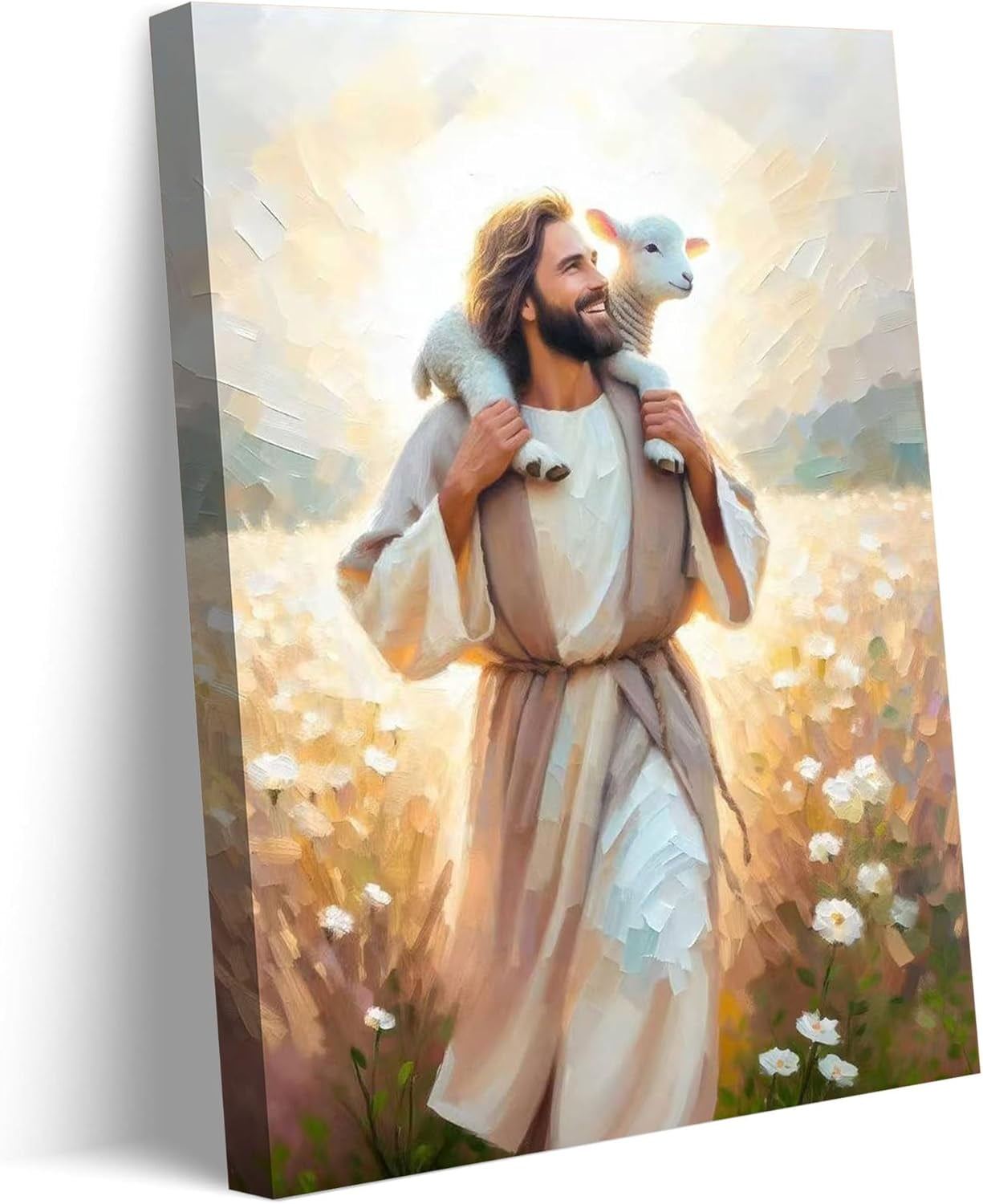 AXXPosters-Jesus Carrying the Lamb big Canvas Wall Art Christian ...
