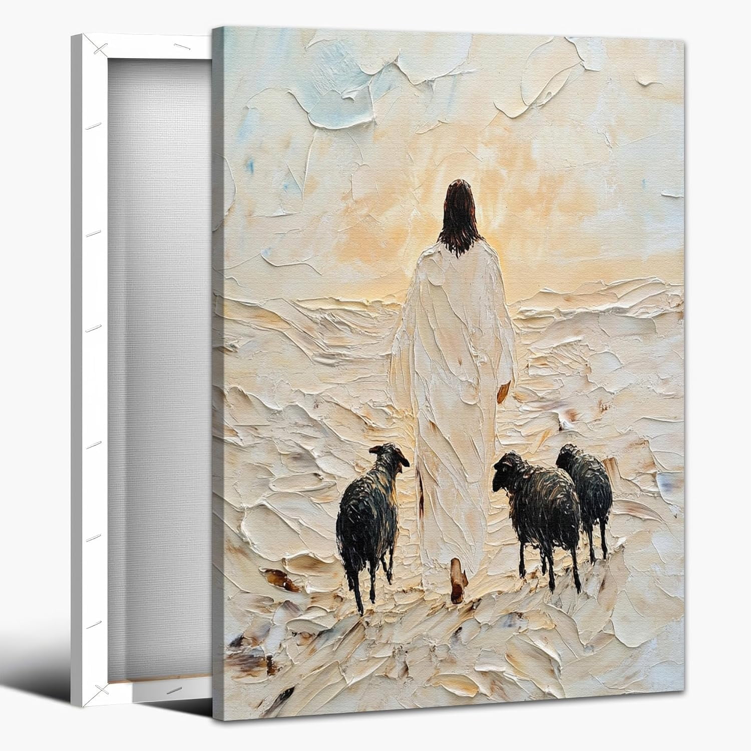 AXXPosters-Jesus and Lamb Christian Wall Art, Jesus Saves the Lost Lamb Canvas Wall Decor, Jesus ...