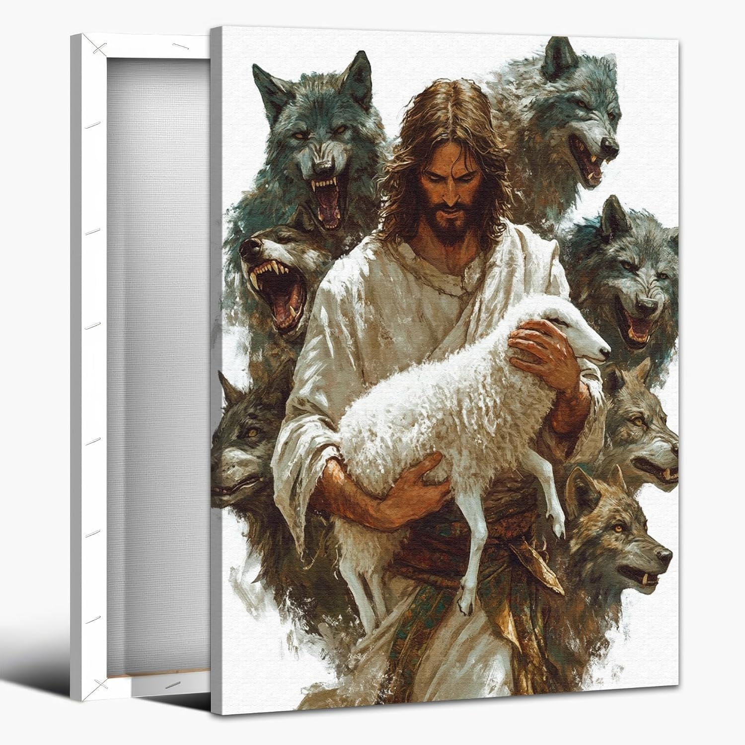 AXXPosters-Jesus and Lamb Christian Wall Art, Jesus Saves the Lost Lamb ...
