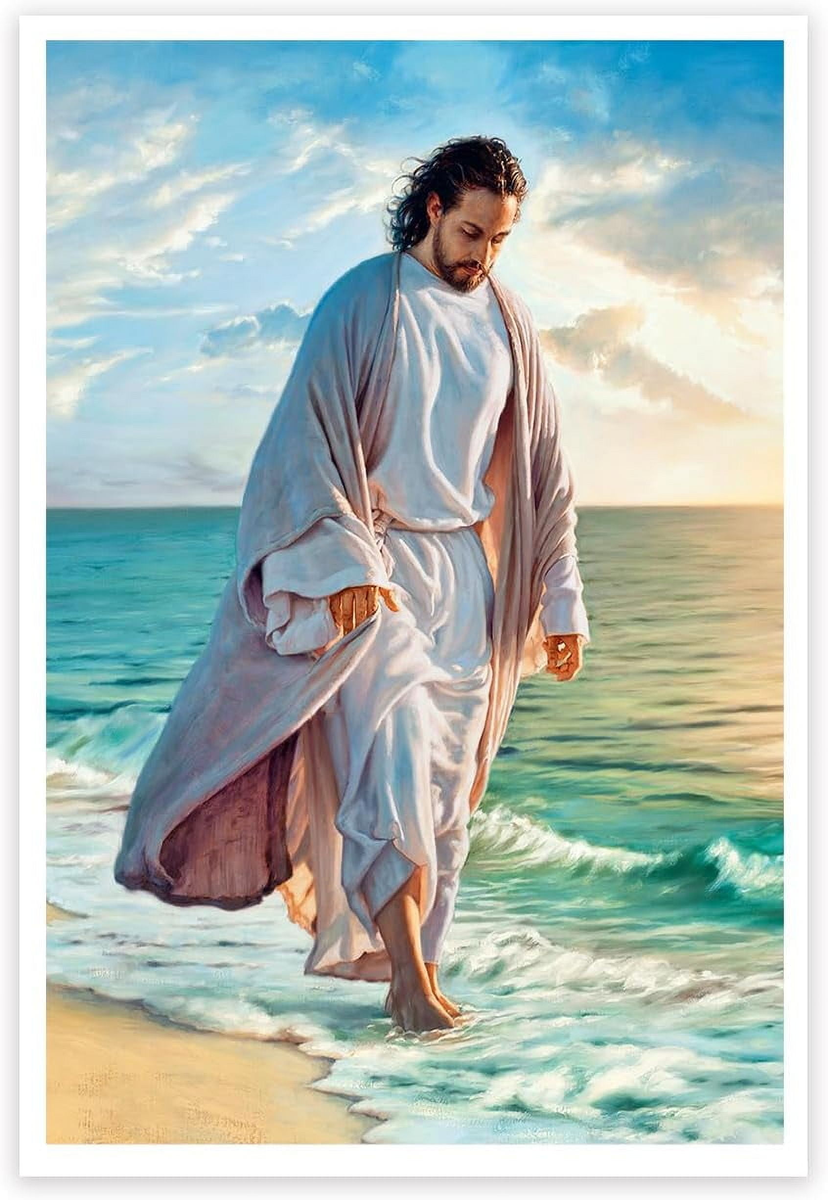 AXXPosters-Jesus Wall Art Painting Picture, Framed Christian God Canvas Print Poster Decor for ...