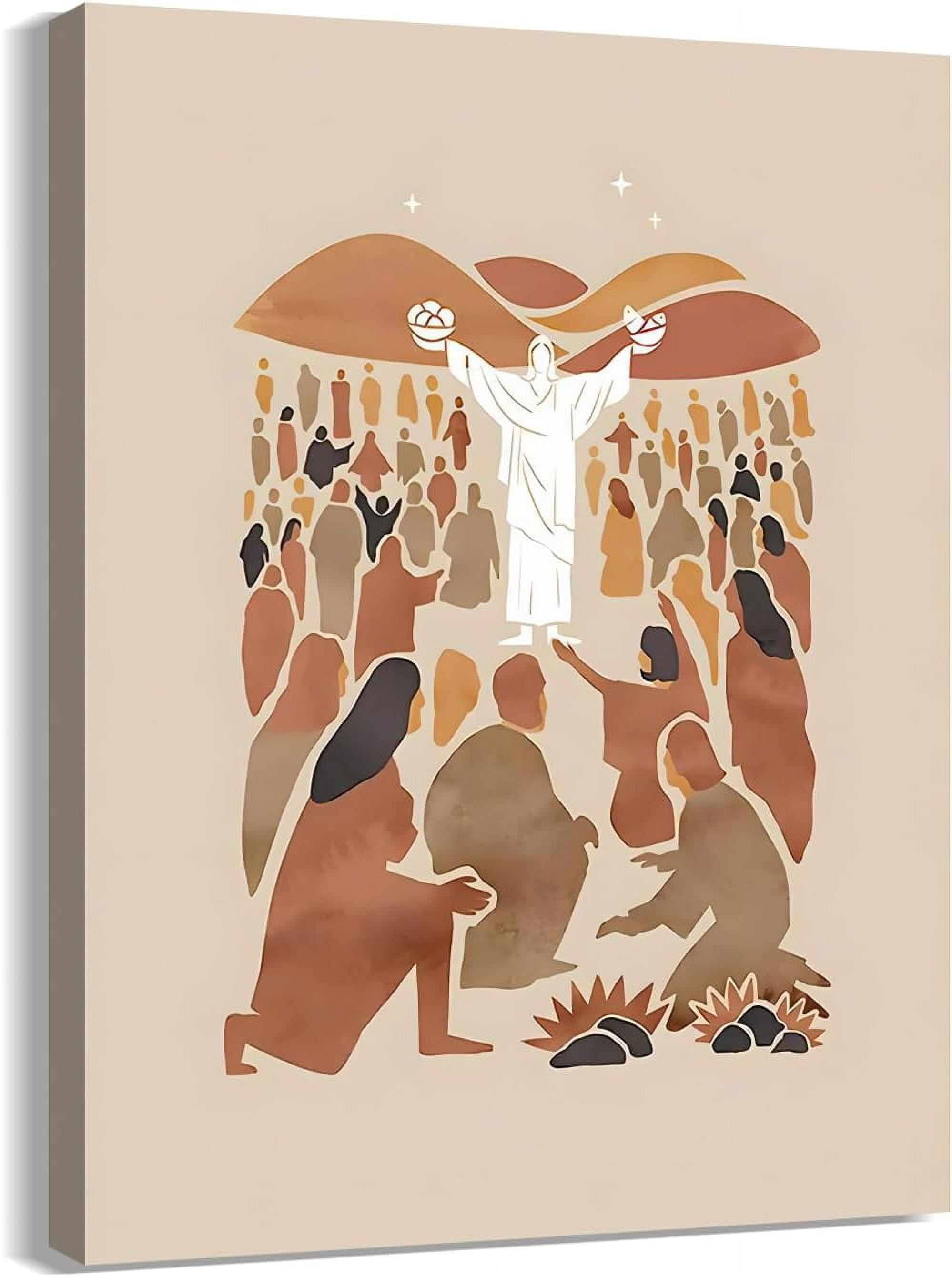 AXXPosters-Jesus Wall Art Painting Picture, Framed Christian God Canvas Print Poster Decor for ...