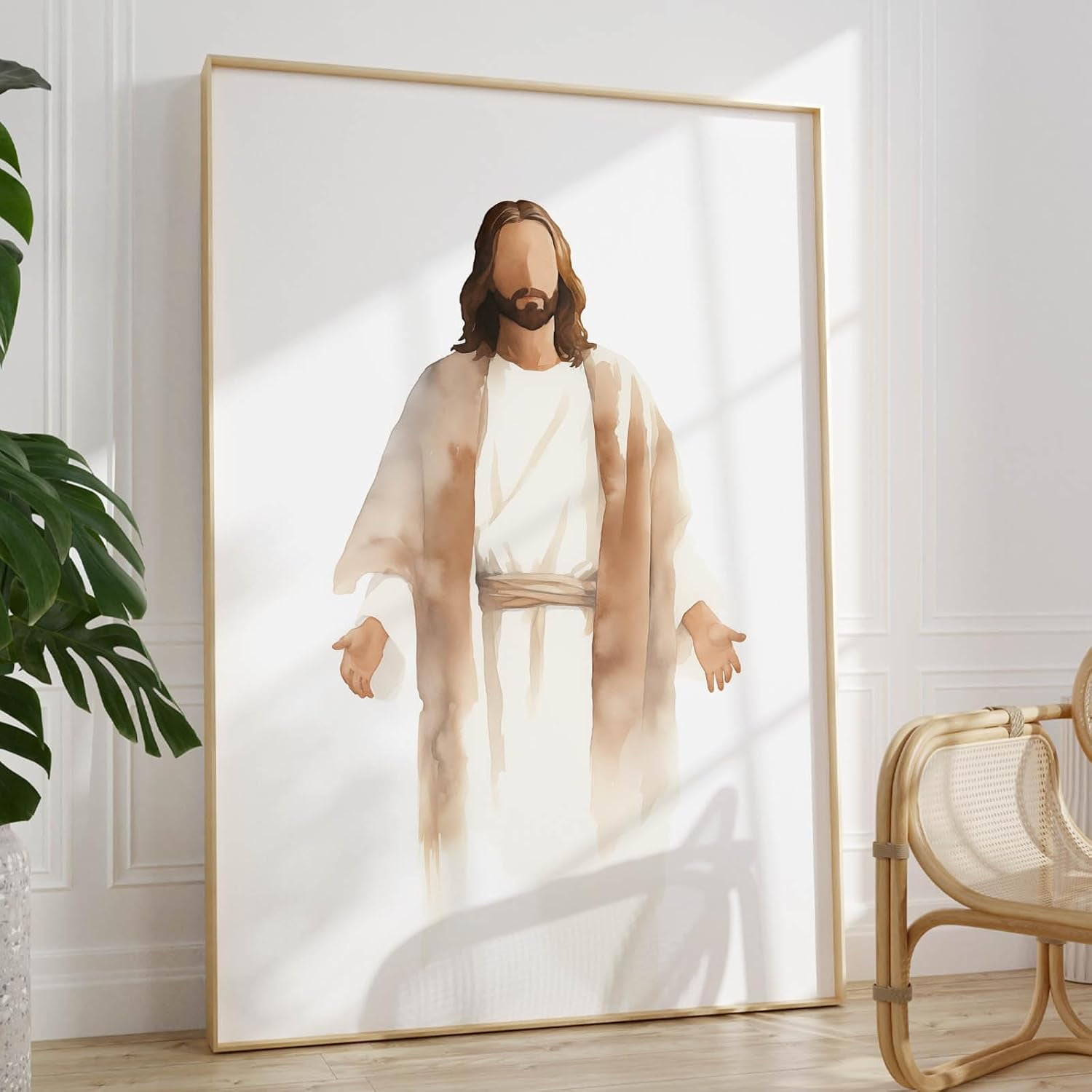 AXXPosters Jesus Watercolor Wall Art Christian Canvas Painting ...