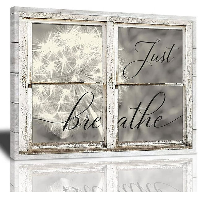 AXXPosters-Just Breathe Canvas Wall Art Beautiful Dandelion And Window ...