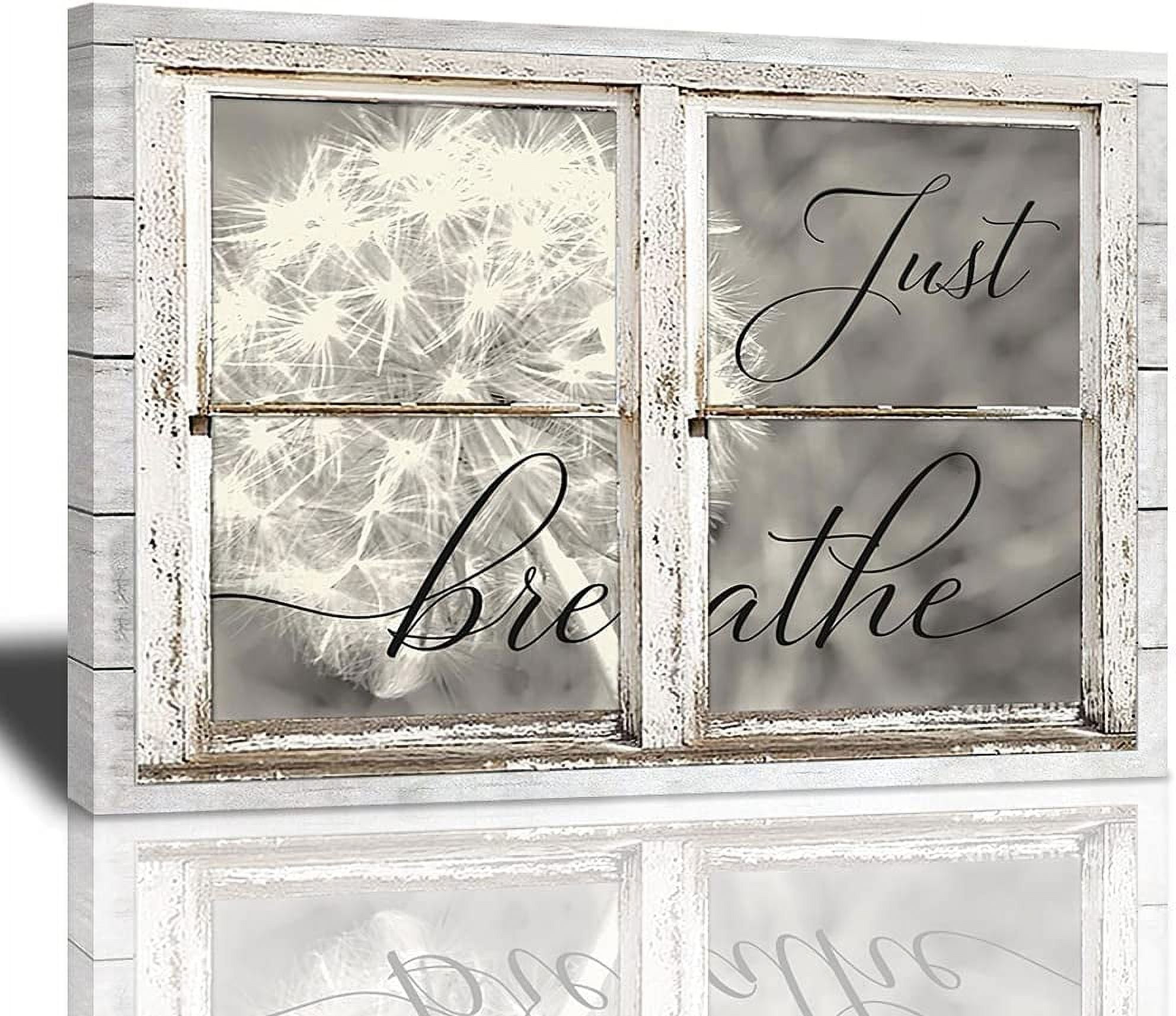 AXXPosters-Just Breathe Canvas Wall Art Beautiful Dandelion And Window ...