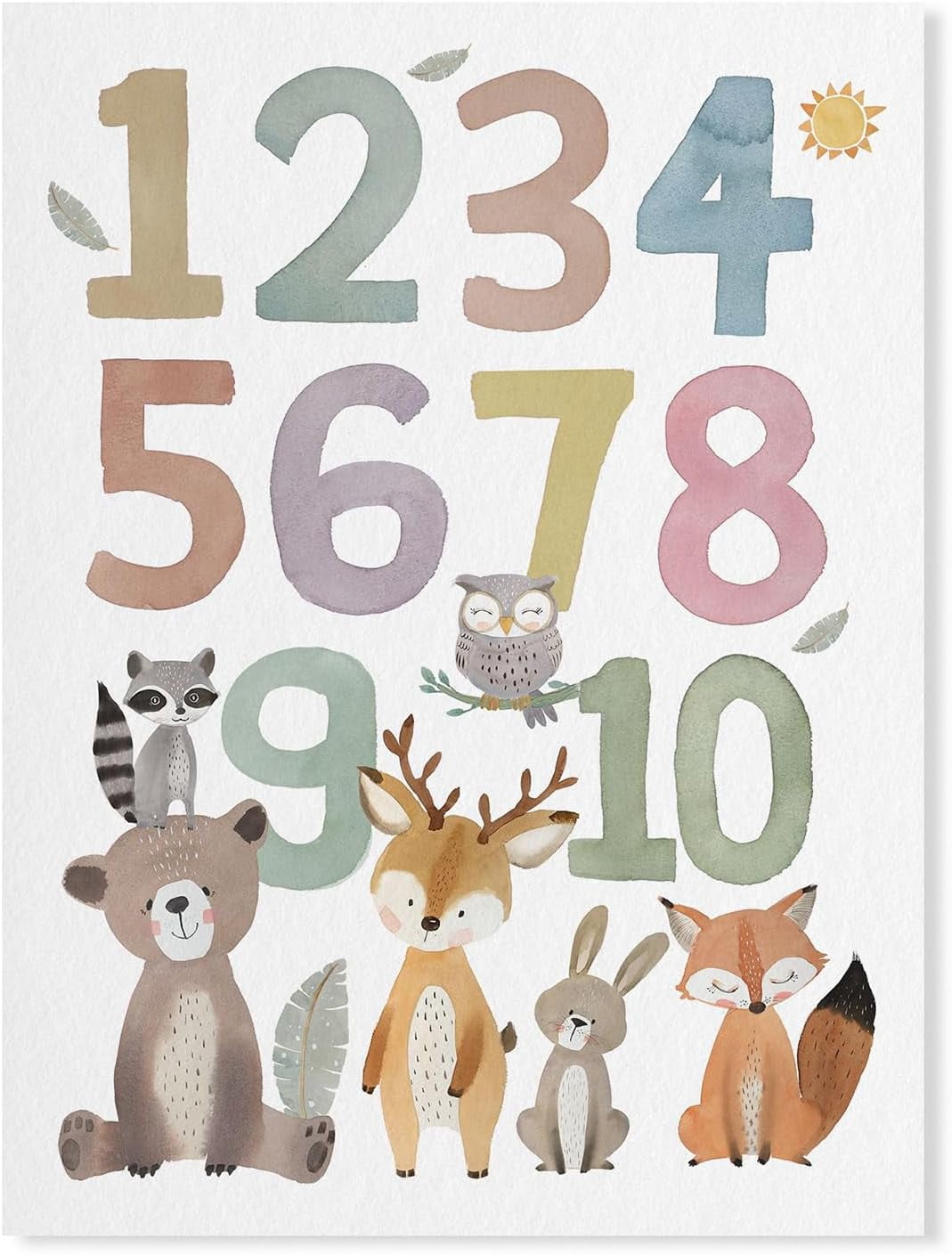 AXXPosters Kids Room Decor Animal Wall Art: Baby Safari Jungle Nursery ...