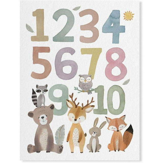 AXXPosters Kids Room Decor Animal Wall Art: Baby Safari Jungle Nursery ...