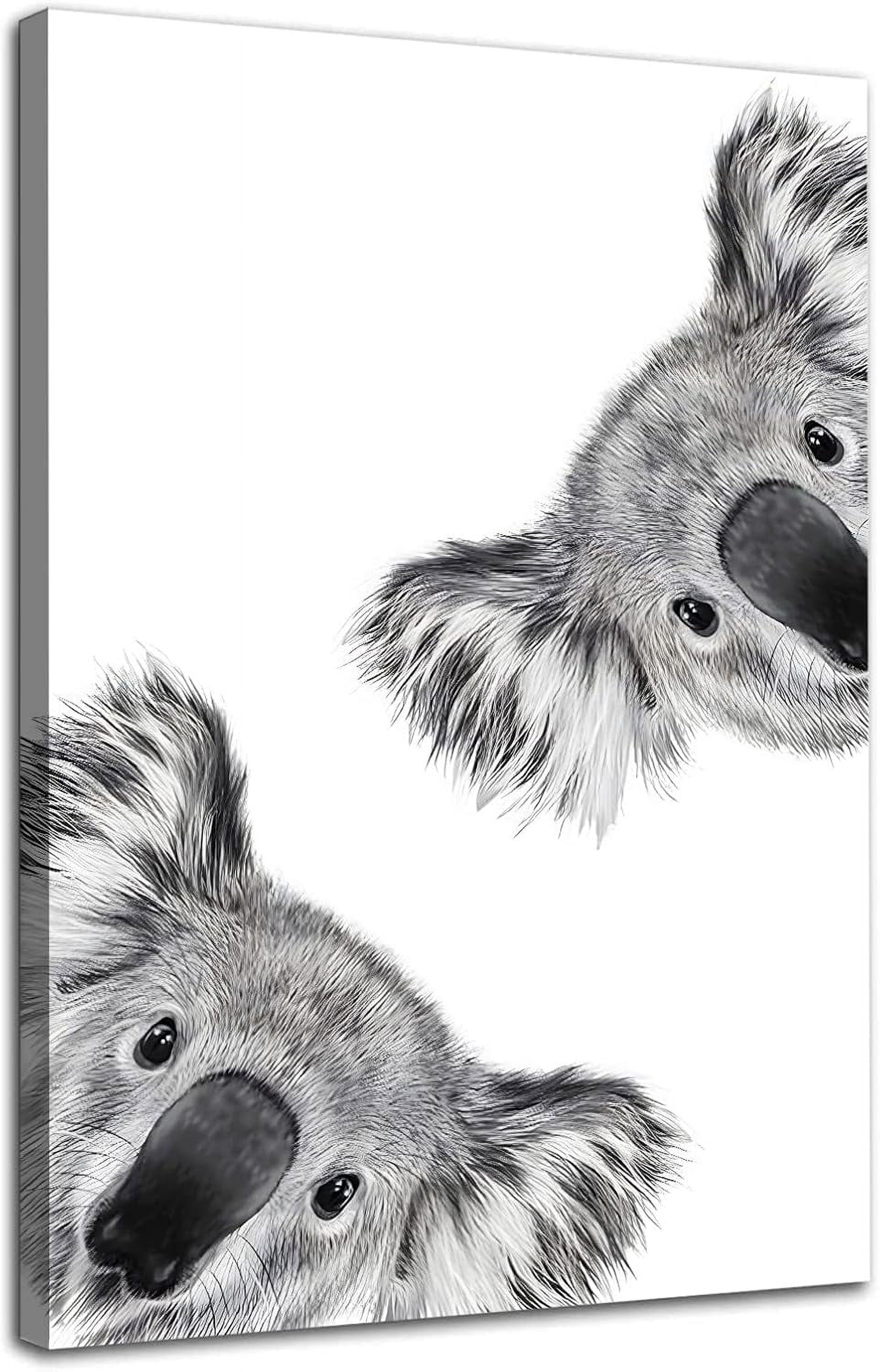 AXXPosters Koala Canvas Wall Art Koala Pictures for Nursery Cute Koala ...