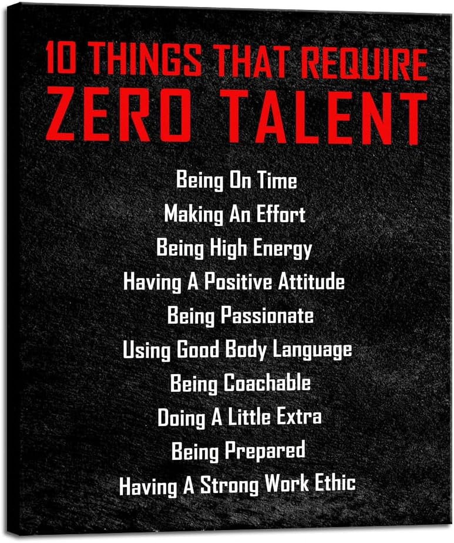 AXXPosters-Large Motivational 10 Things that Require Zero Talent Office ...