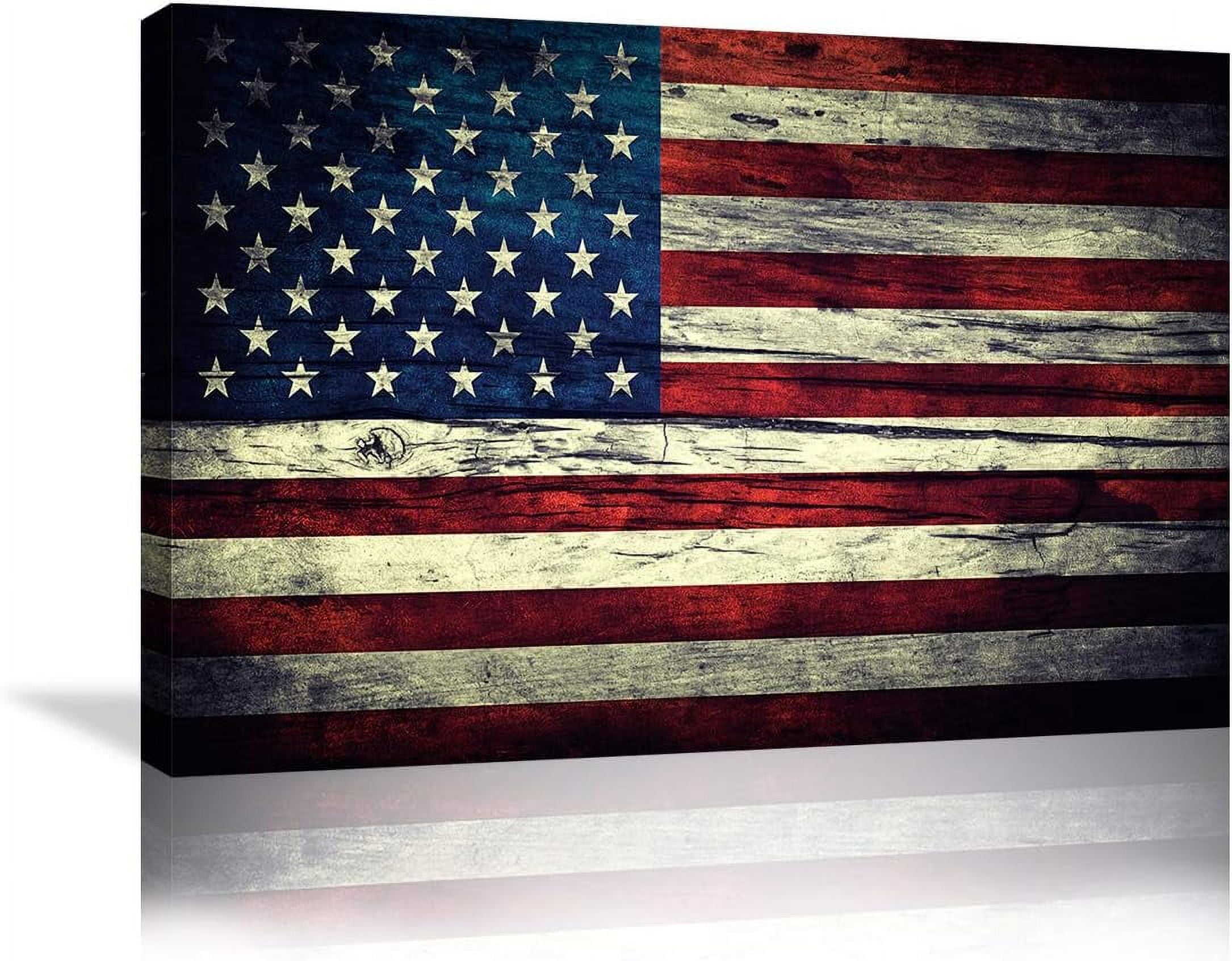 AXXPosters-Large Poster Retro American Flag Bald Eagle US Military Wall ...