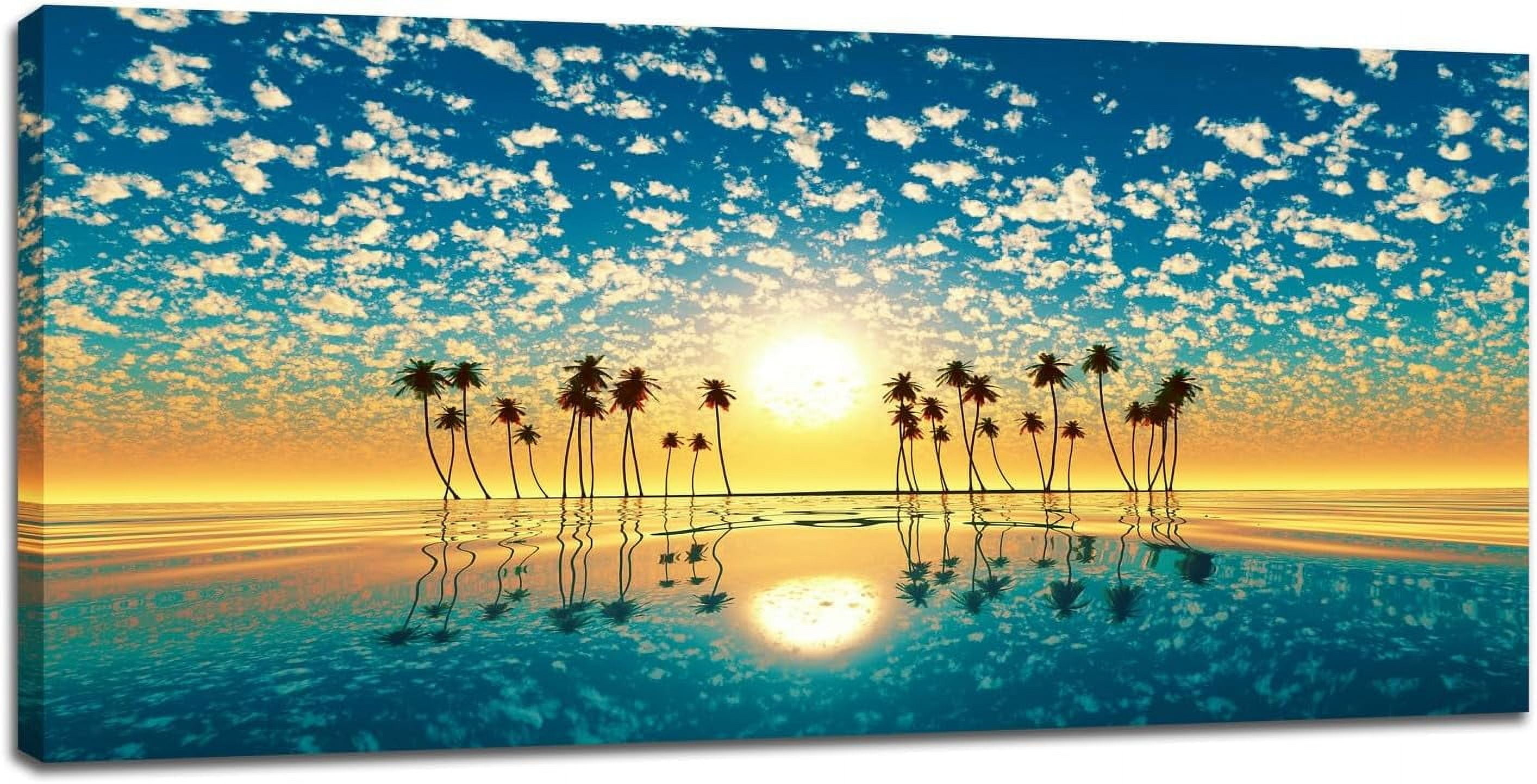 AXXPosters-Large Sea Beach Wall Art Blue Summer Ocean Pictures Wall ...