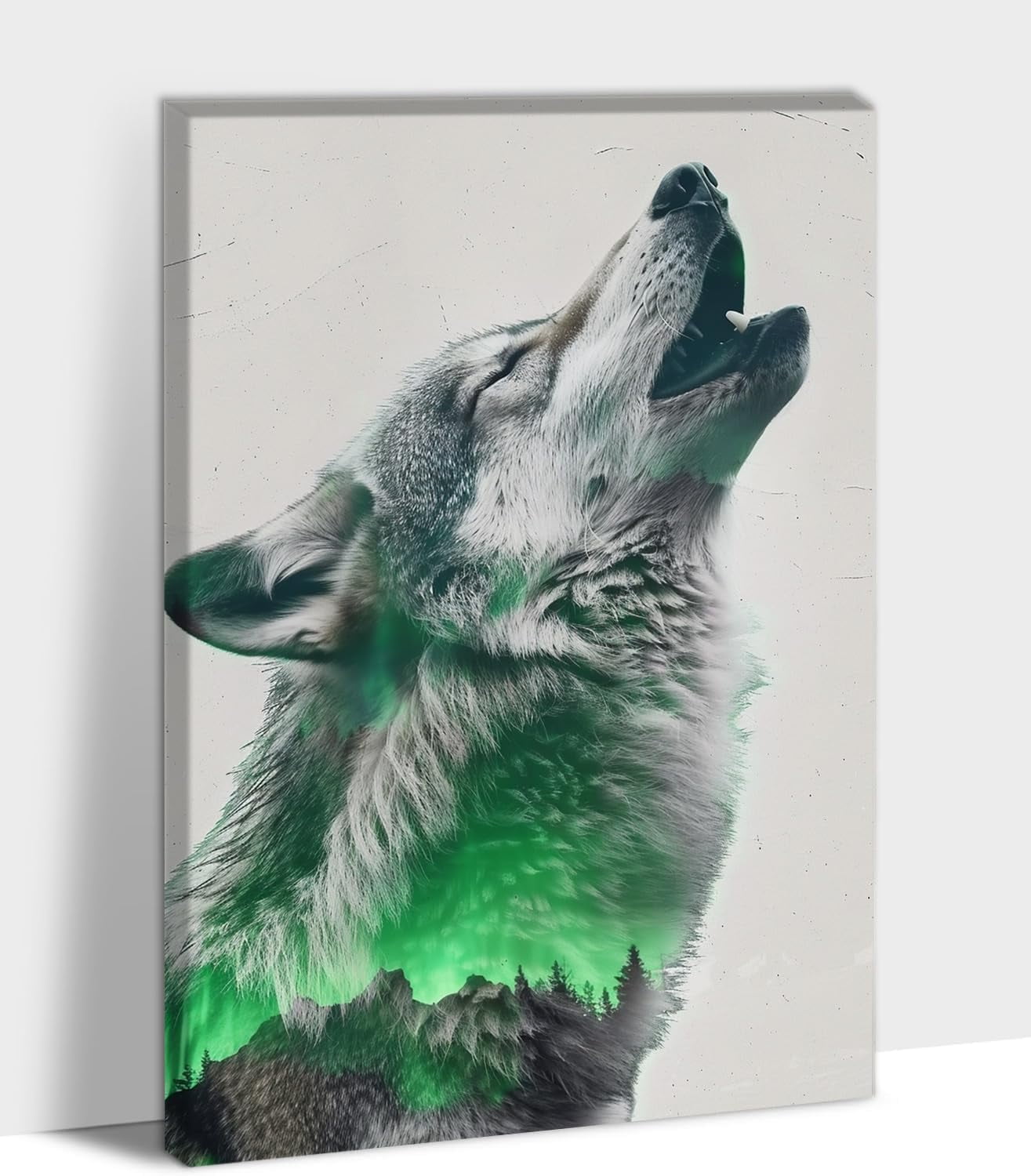 AXXPosters-Large Wolf Wall Art Canvas - Forest Wolf Pictures Wall Decor ...