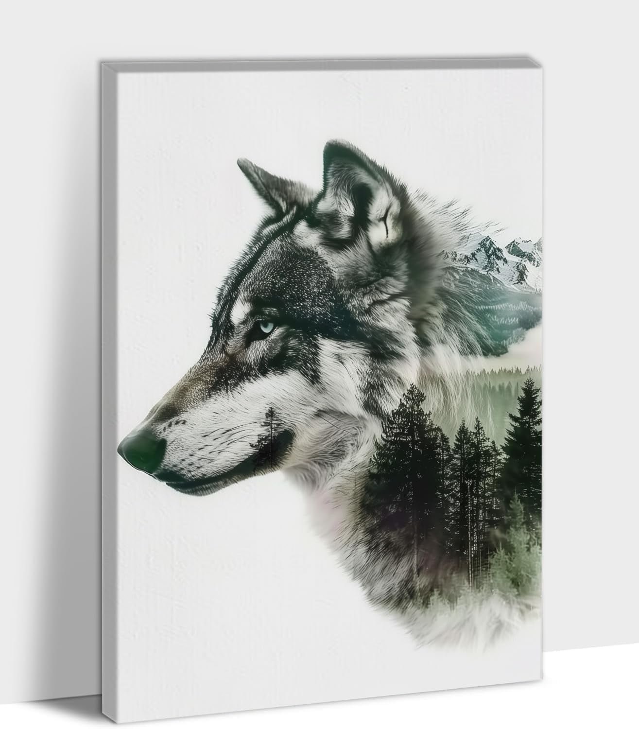 AXXPosters-Large Wolf Wall Art Canvas - Forest Wolf Pictures Wall Decor ...