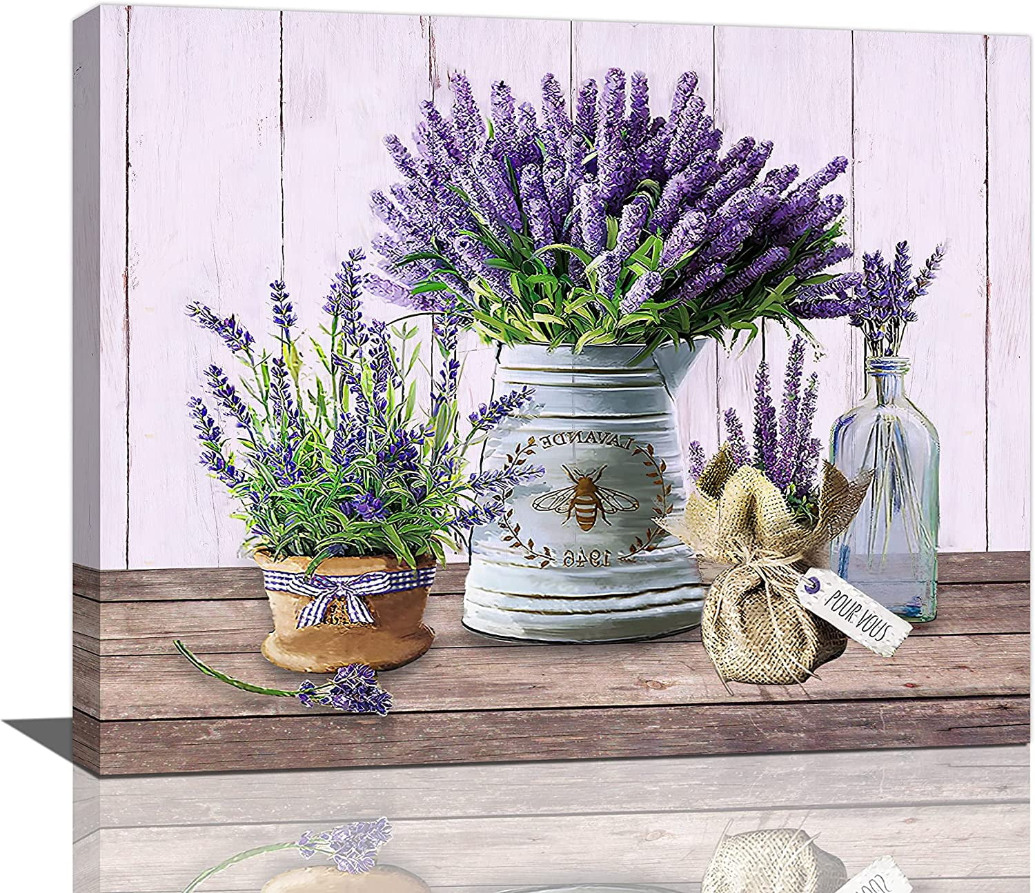 AXXPosters-Lavender Wall Art Country Floral Canvas Prints Painting ...