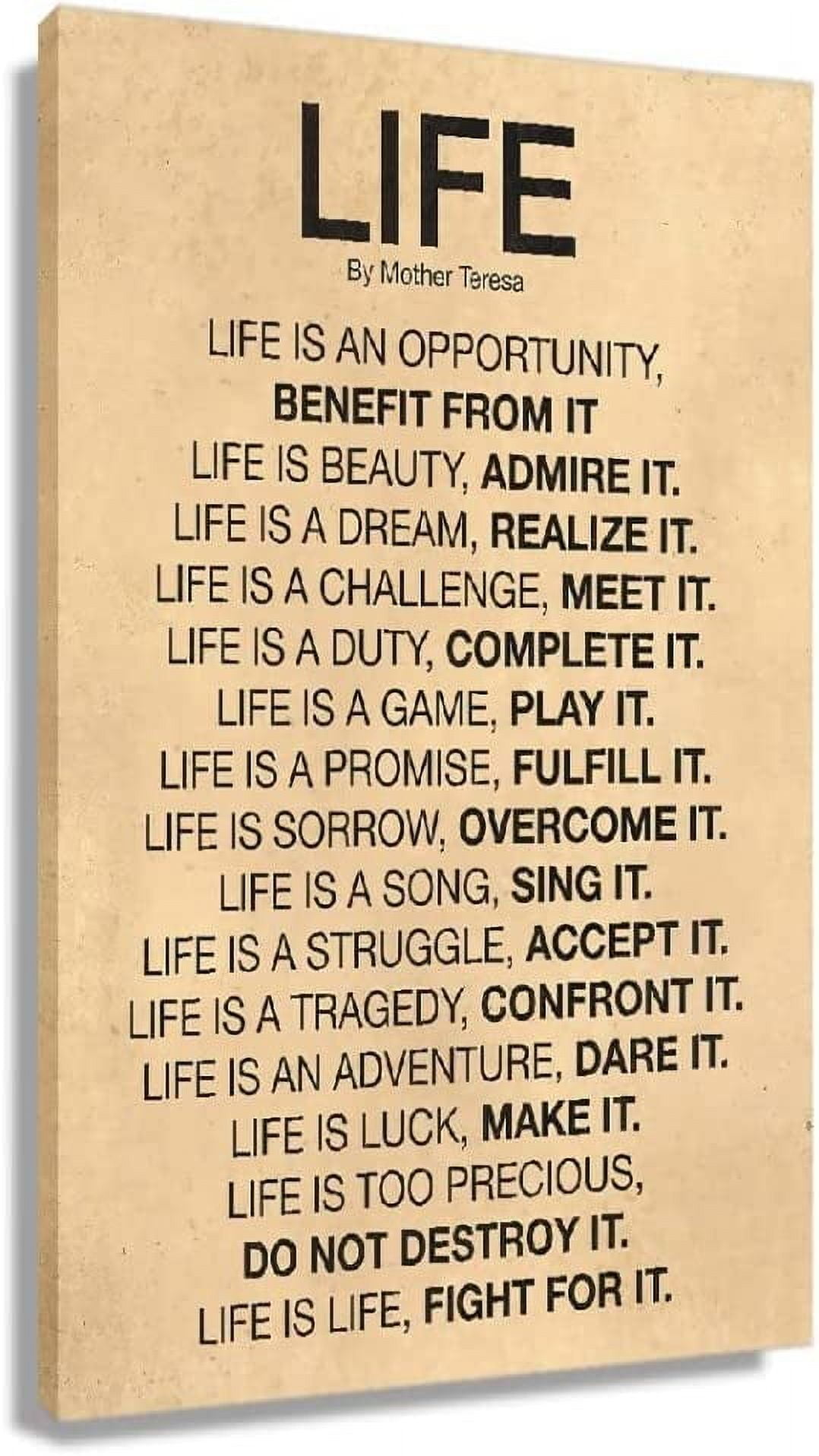 AXXPosters-Life Poem by Quotes Wall Art Inspirational Quotes Poster ...