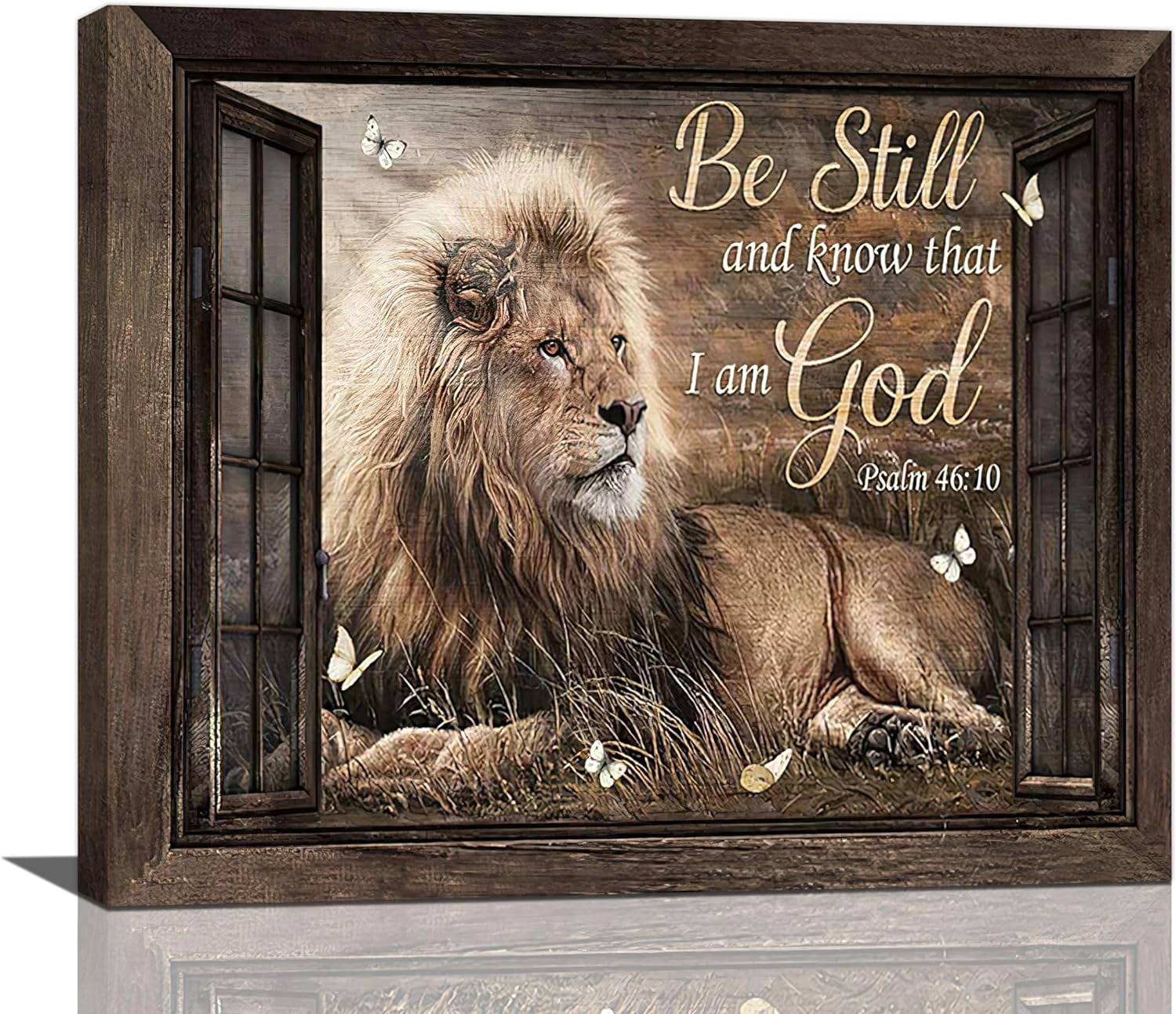 AXXPosters-Lion Wall Art Rustic Farmhoues Christian Lion Wall Decor ...
