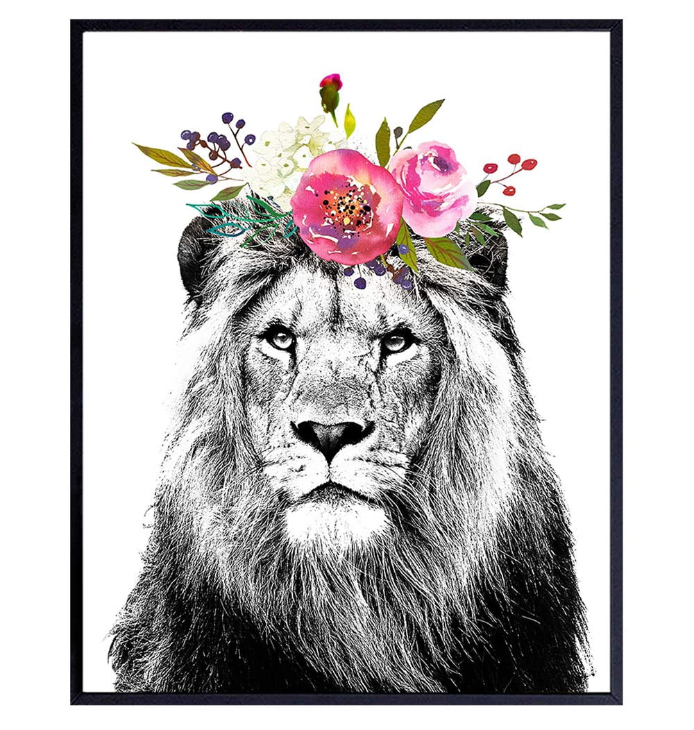 AXXPosters Lion Wall Decor Picture - Lion Wall Art Poster Room ...