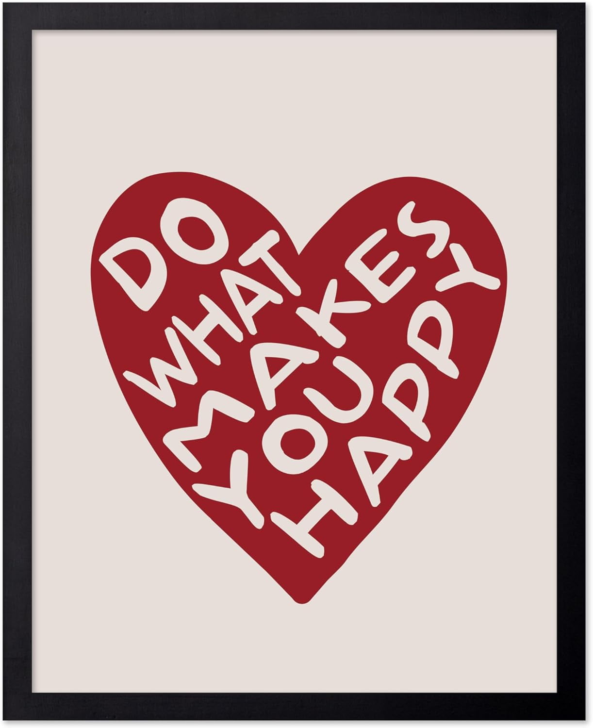AXXPosters Do What Makes You Happy Poster - Retro Heart Print - Love ...