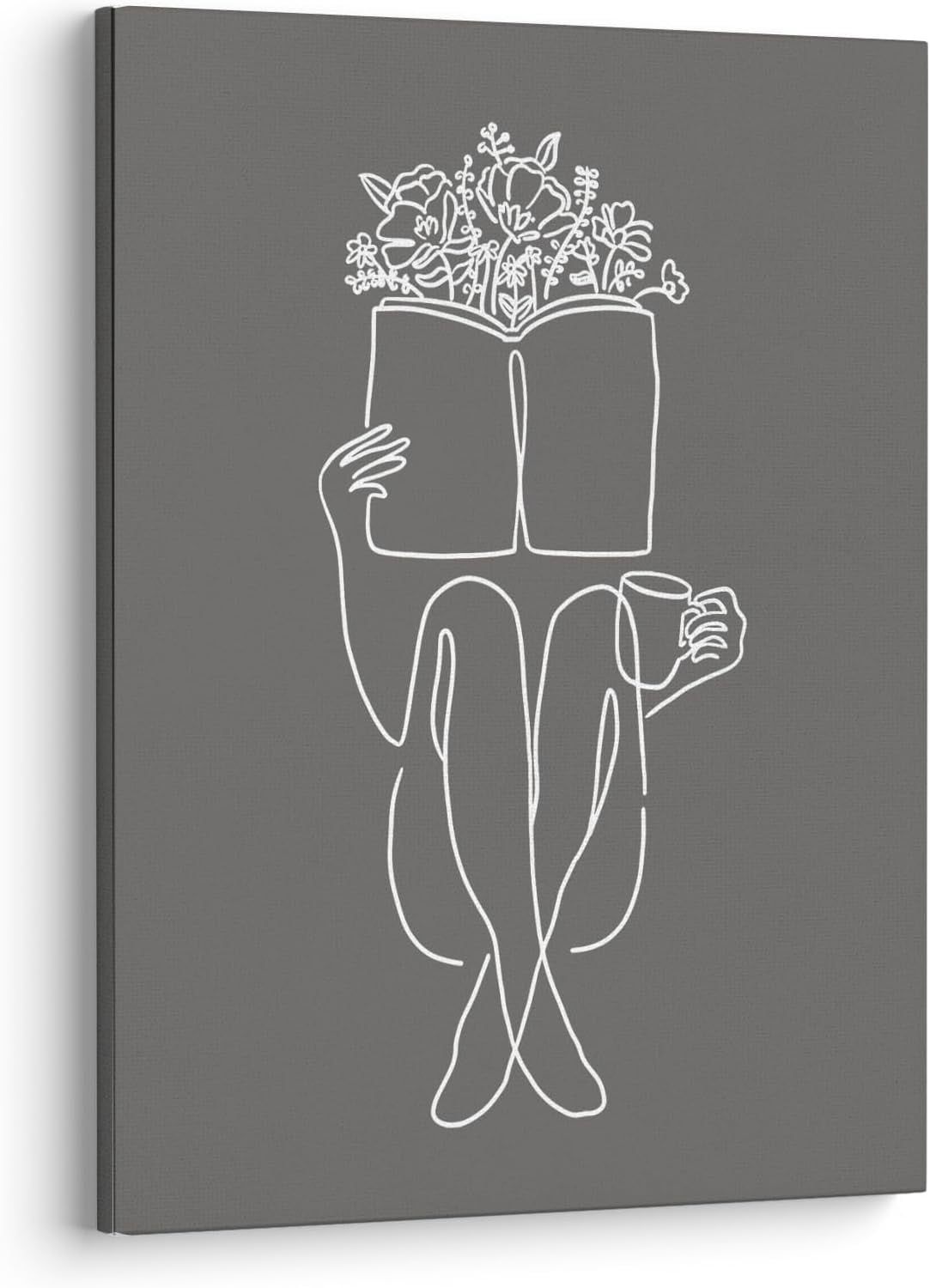 AXXPosters-Minimalist Abstract Woman Outline Body Line Drawing Reading ...