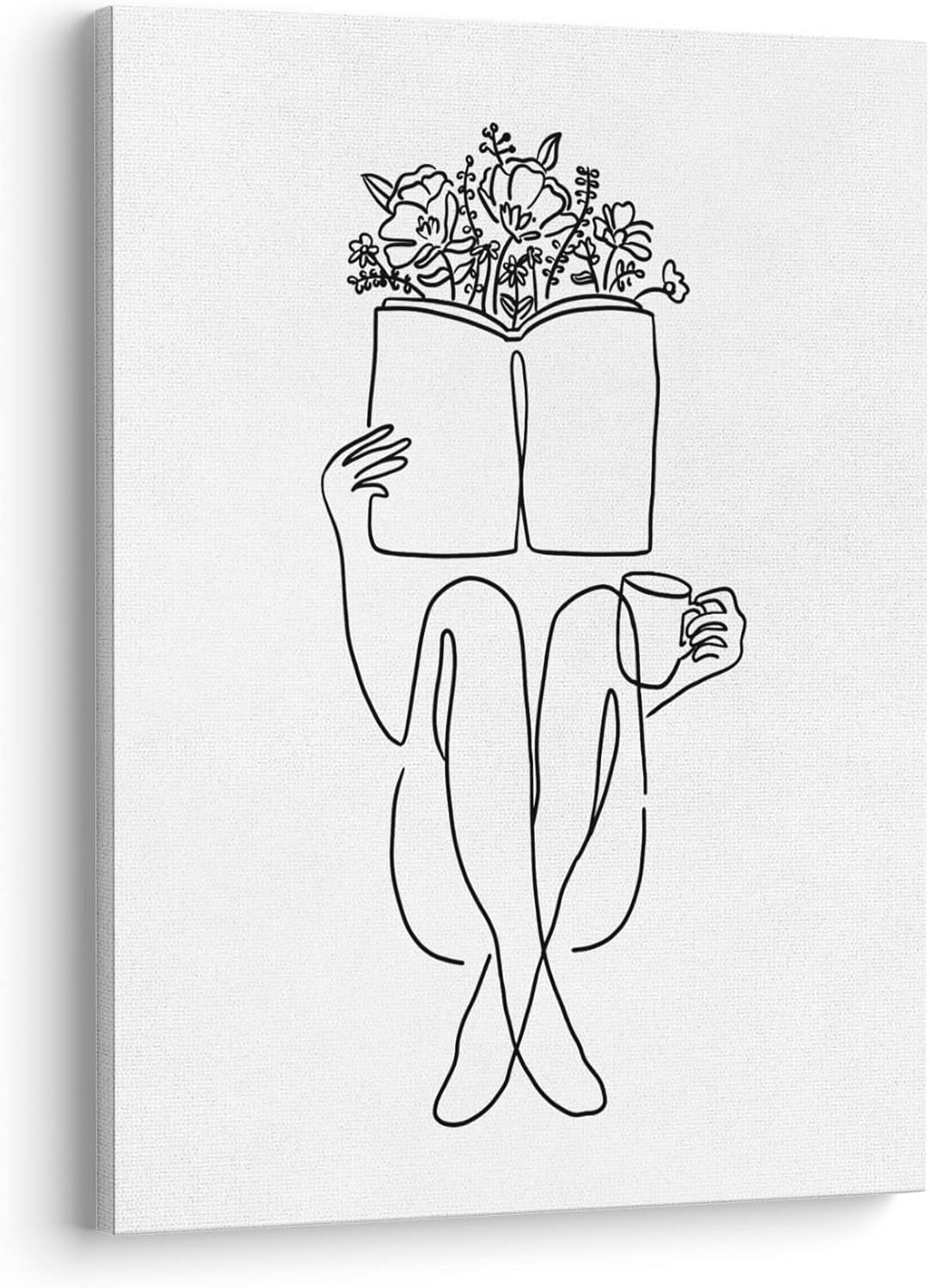 AXXPosters-Minimalist Abstract Woman Outline Body Line Drawing Reading ...