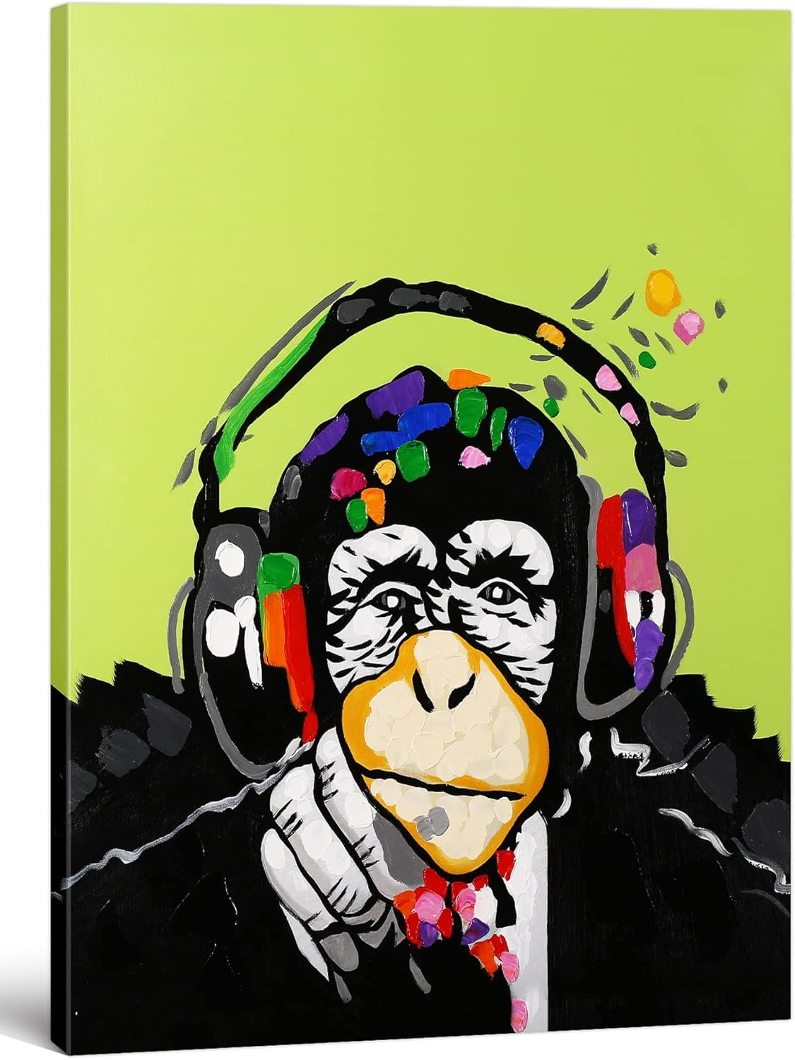 AXXPosters-Modern Animal Pop Art - - Monkey Music with Headphones ...