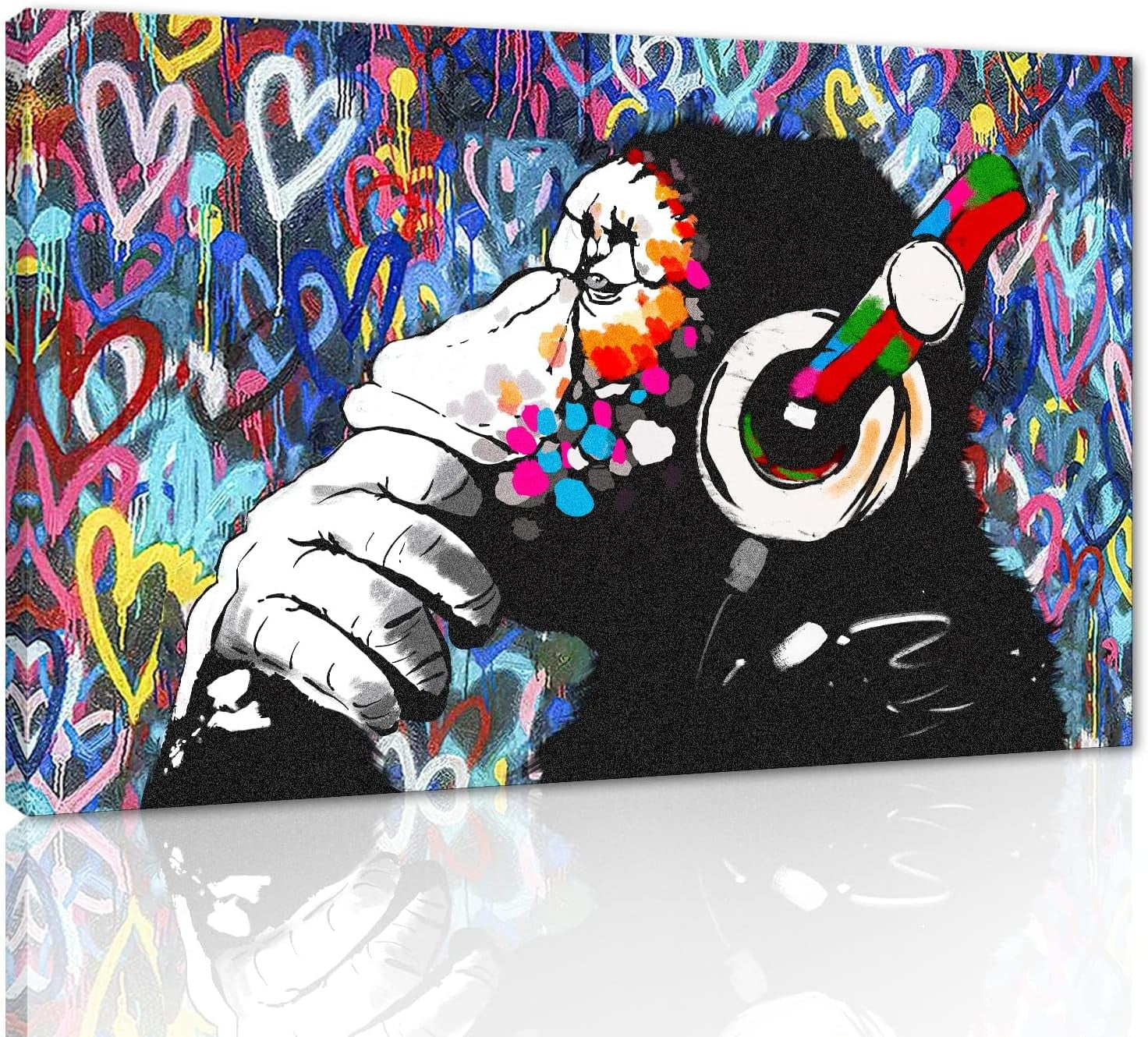 AXXPosters-Monkey Graffiti Wall Art Thinking Monkey Graffiti Posters ...