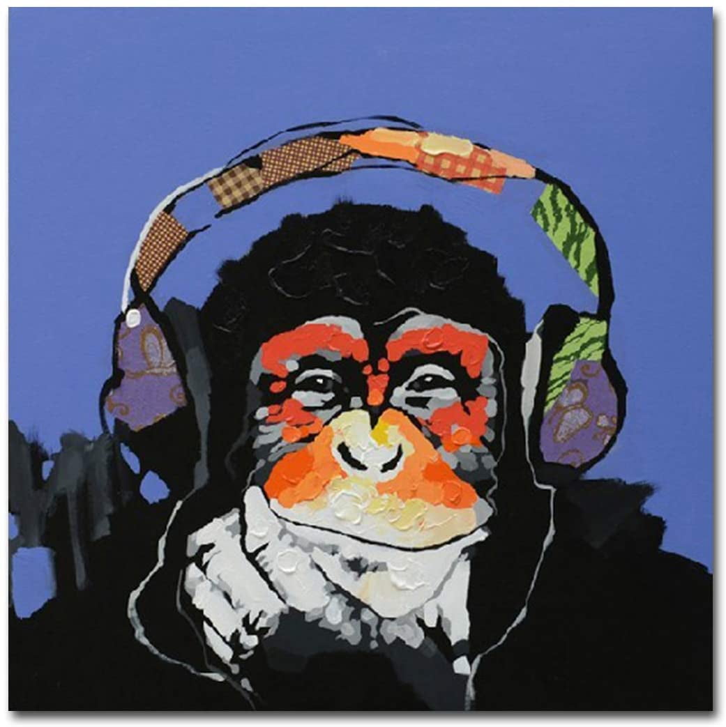 AXXPosters-Monkey Oil Painting Hand Painted on Canvas Wall Art for ...