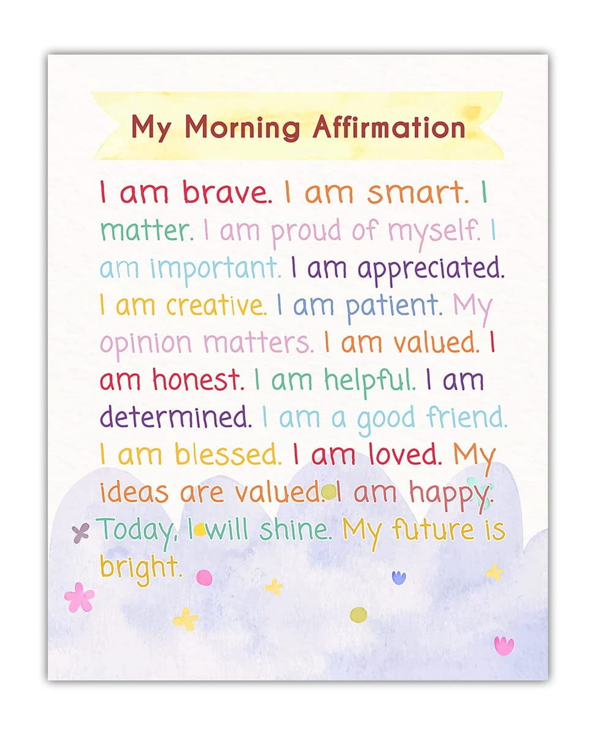 AXXPosters Morning Affirmation for Kids Nursery Decor: Baby Room Decor ...