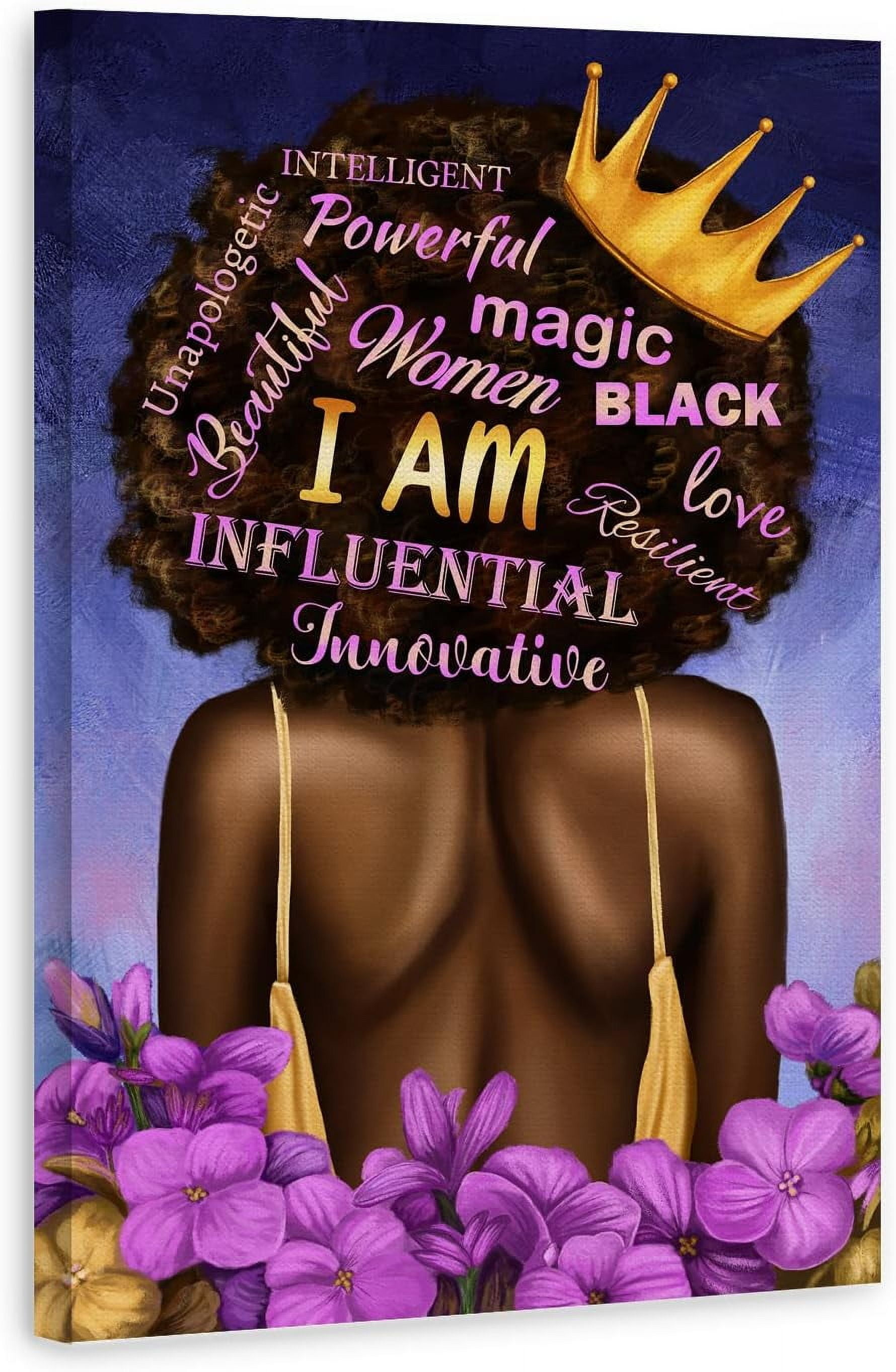 AXXPosters-Motivational Black Girl Wall Art African American Wall Art Inspirational Black Queen ...