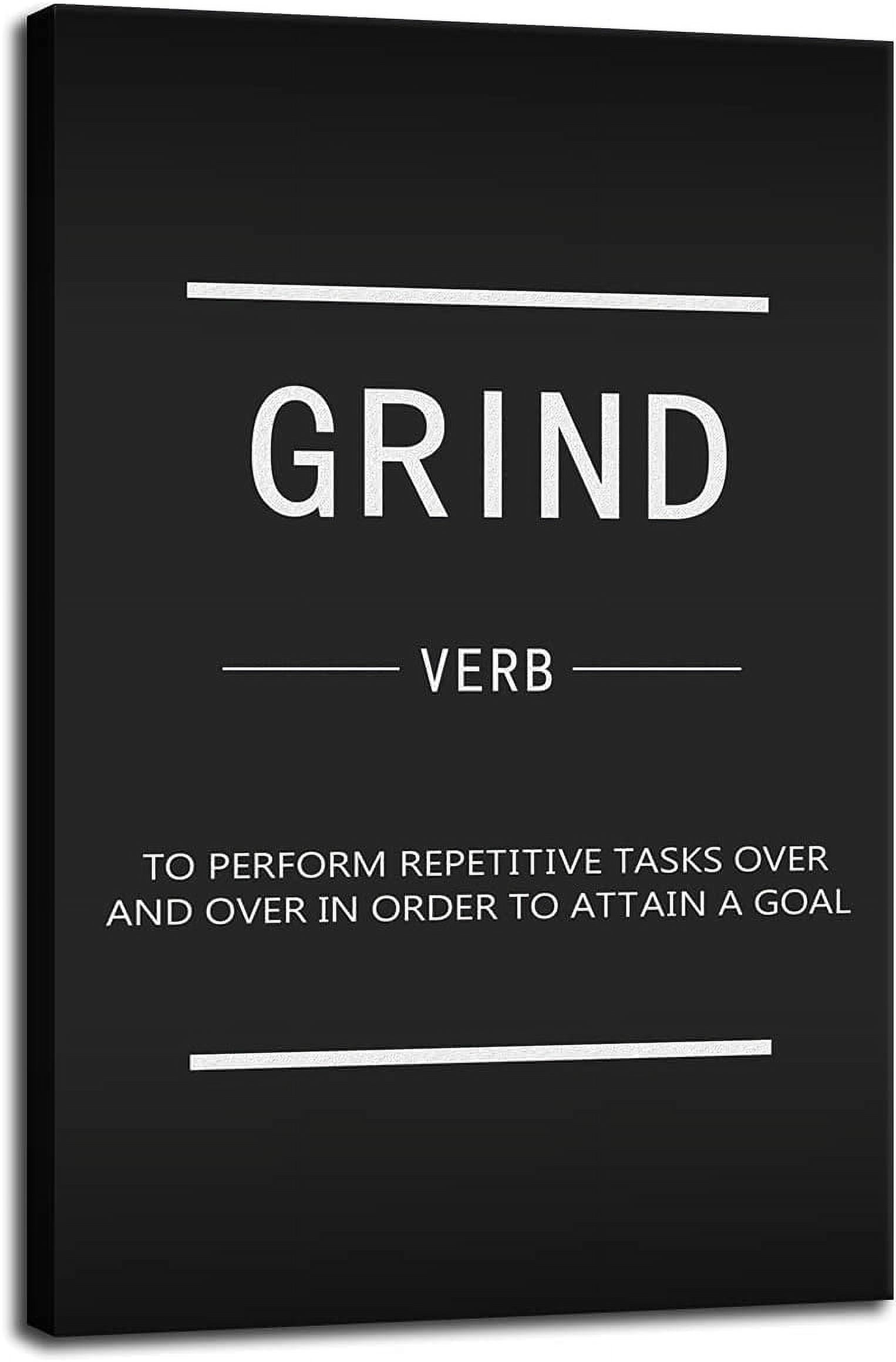 AXXPosters-Motivational Canvas Wall Art Grind Verb Inspiring Poster Printing Inspirational ...
