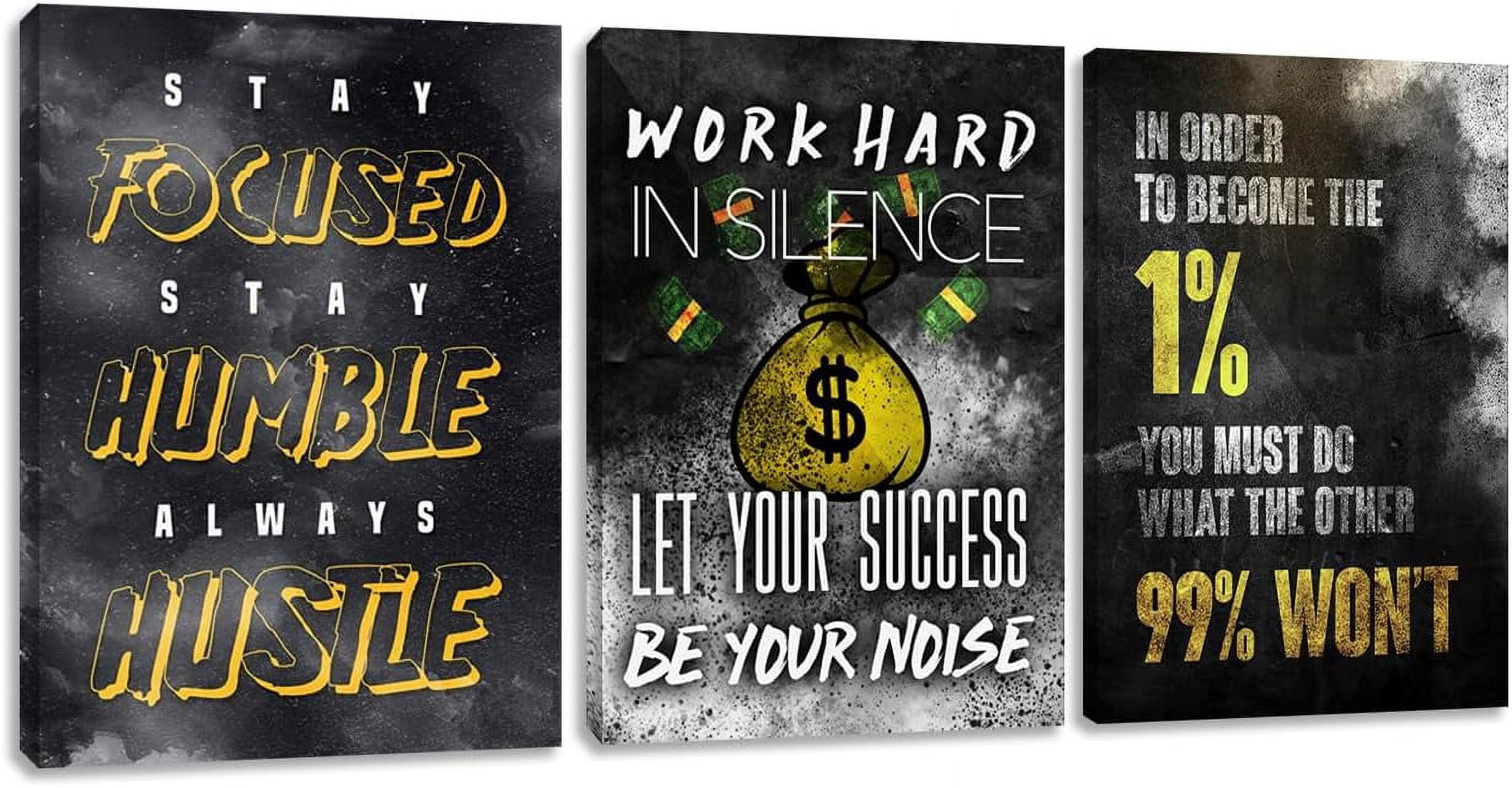 AXXPosters -Motivational Hustle Wall Art Posters Prints Inspirational Office Wall Decor 3 Pieces ...