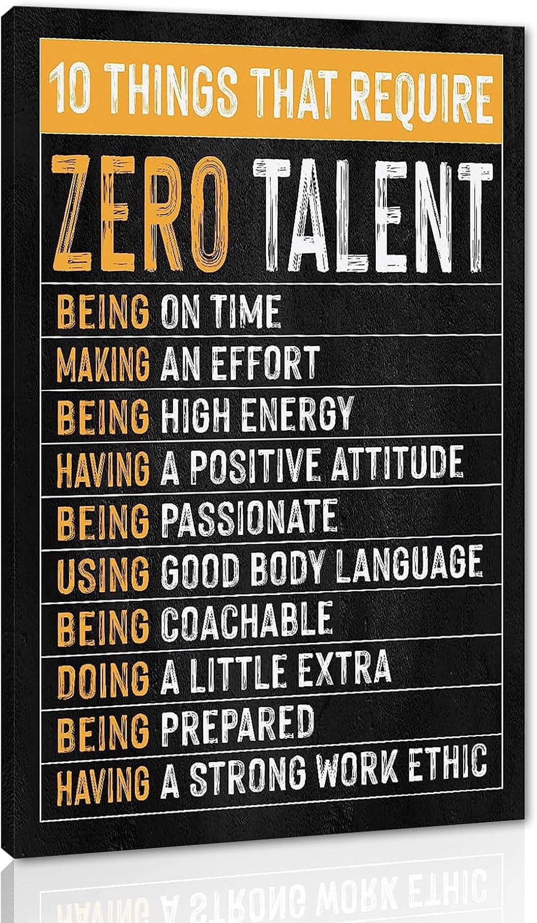 AXXPosters-Motivational Wall Art for Office,10 Things that Require Zero Talent Poster,Office ...