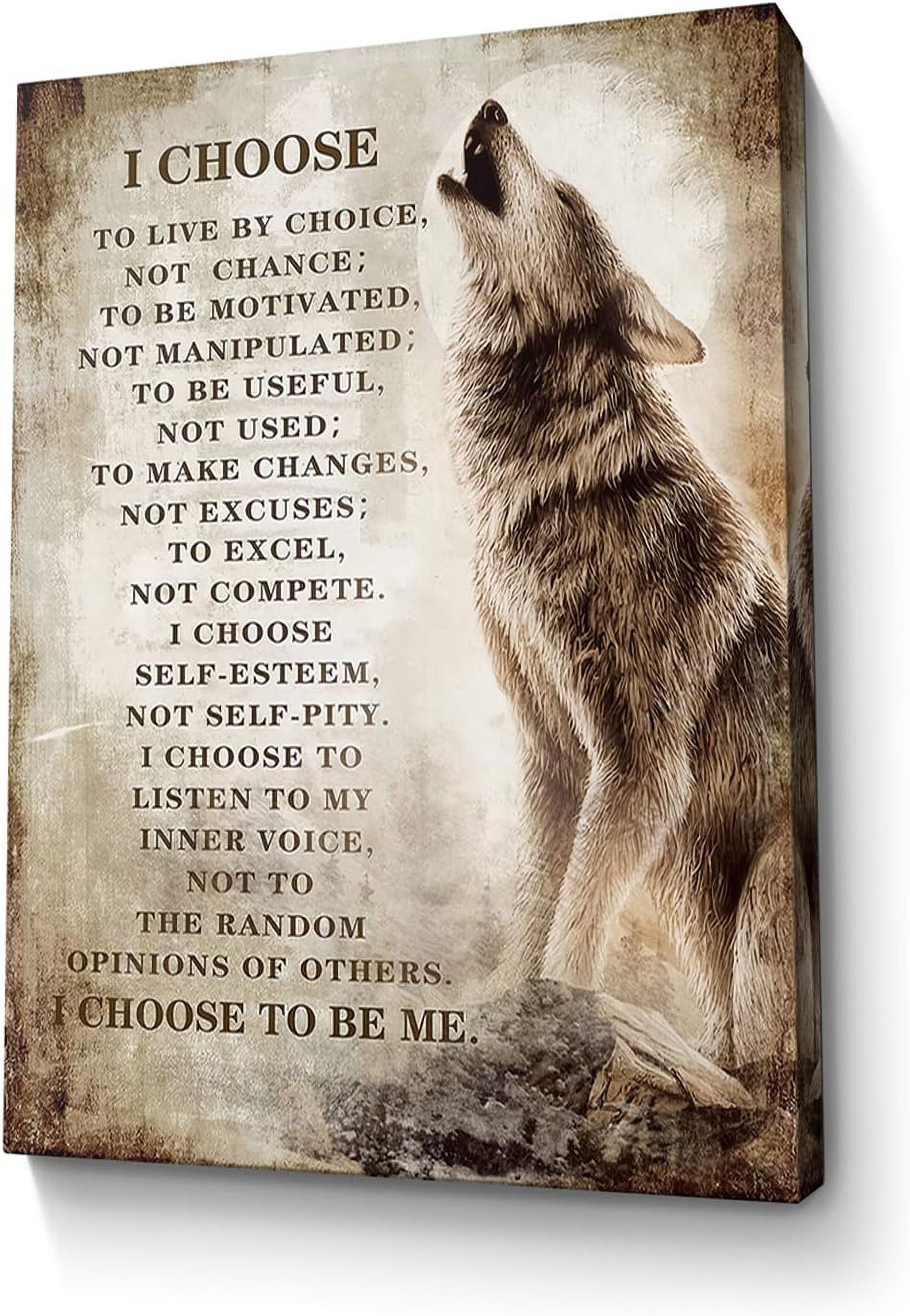 AXXPosters-Motivational Wolf Canvas Wall Art Christian Wolf Picture ...