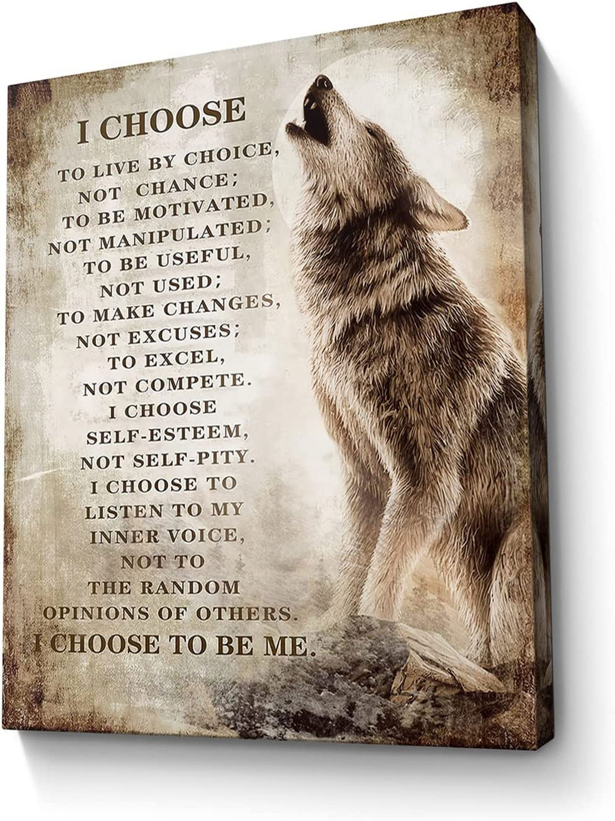 AXXPosters-Motivational Wolf Canvas Wall Art Christian Wolf Gift for ...