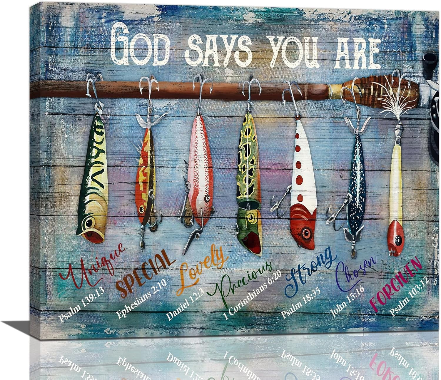 AXXPosters-Nautical Wall Art Scripture Fishing Pictures Funny Fish Wall ...