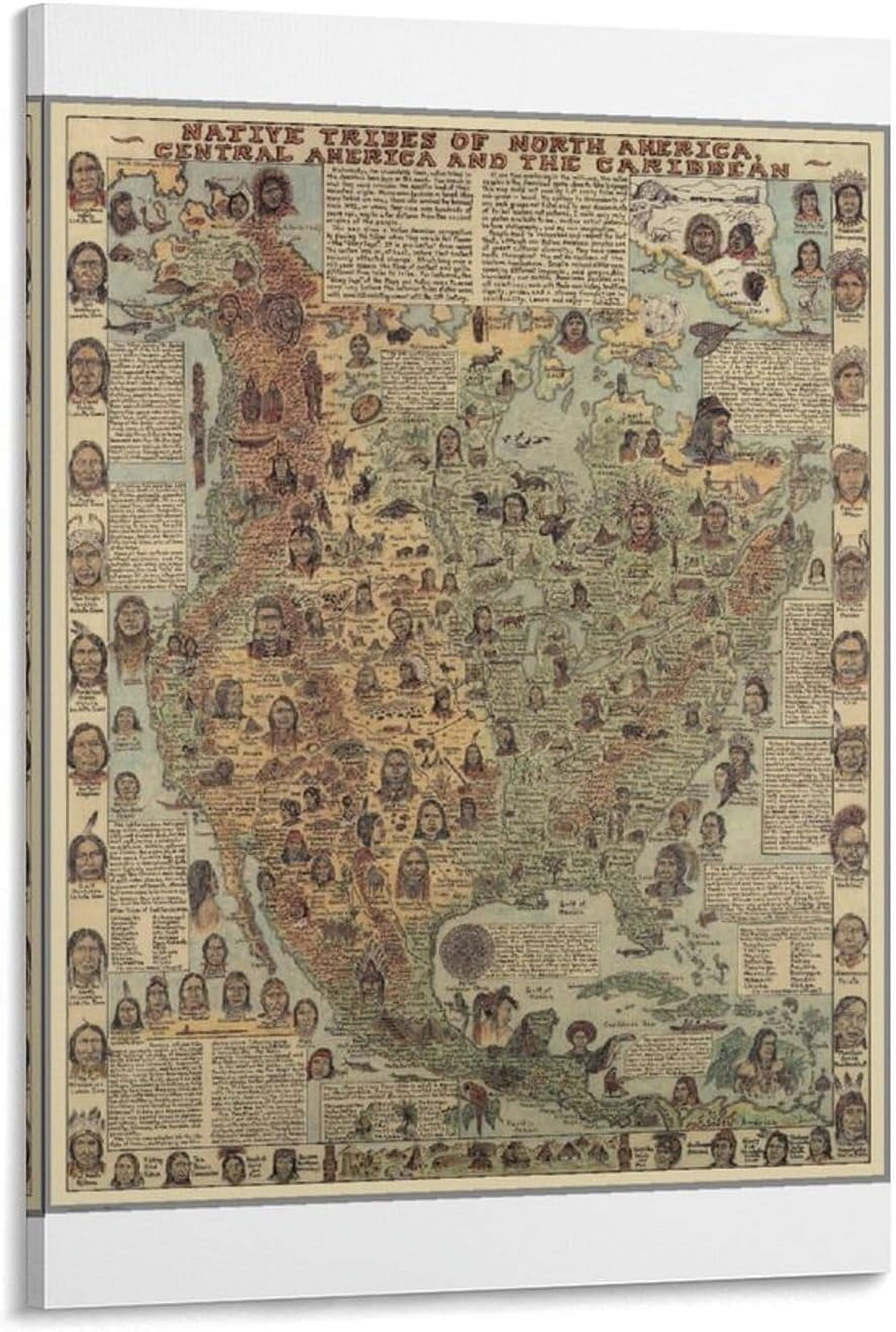 AXXPosters North America Map Aboriginal Tribes, Native American Tribes ...