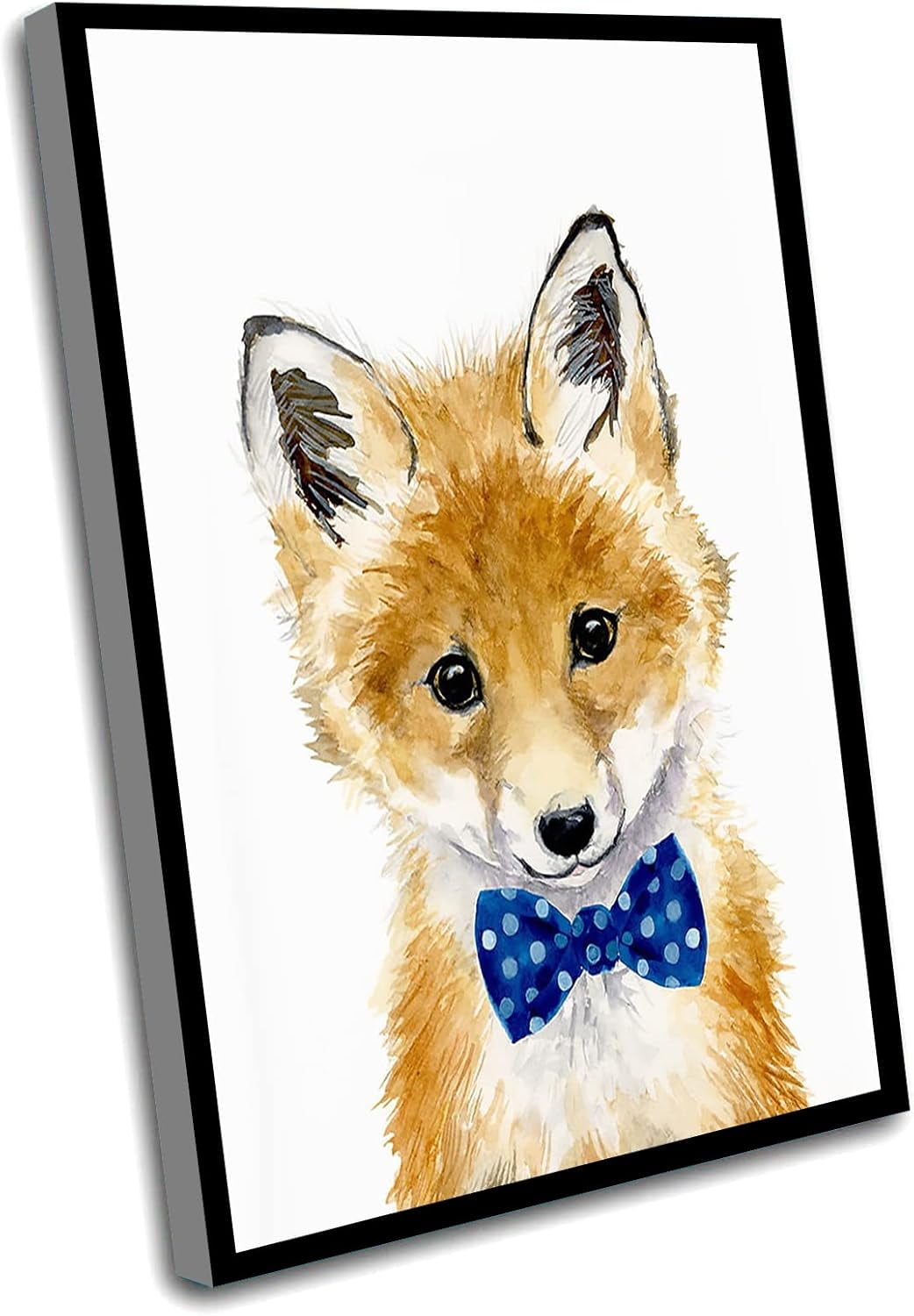 AXXPosters Nursery Canvas Wall Art Girl,Baby Bow Tie Fox,Fox Nursery ...