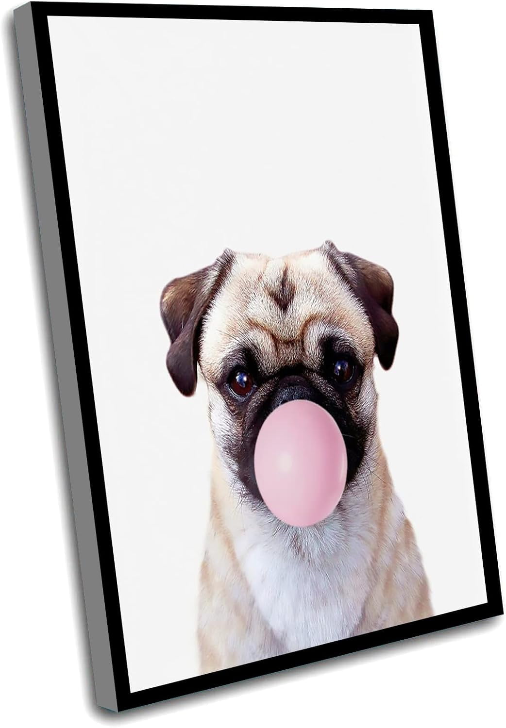 AXXPosters Nursery Quotes Wall Art,Baby Pug Print With Bubble Gum,Puppy ...