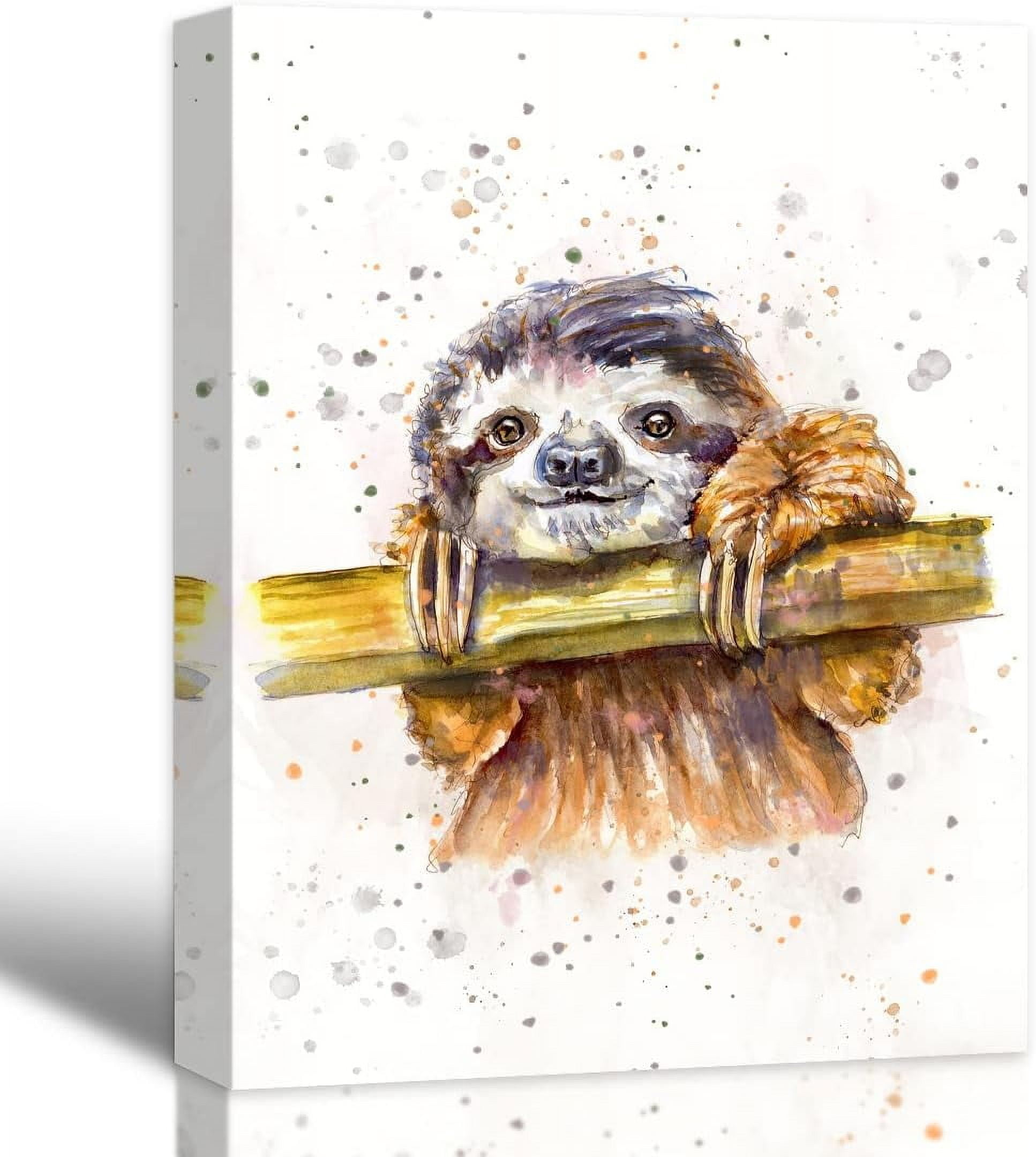 AXXPosters Oridomy Abstract Sloth Wall Decor Jungle Animal Canvas Print ...