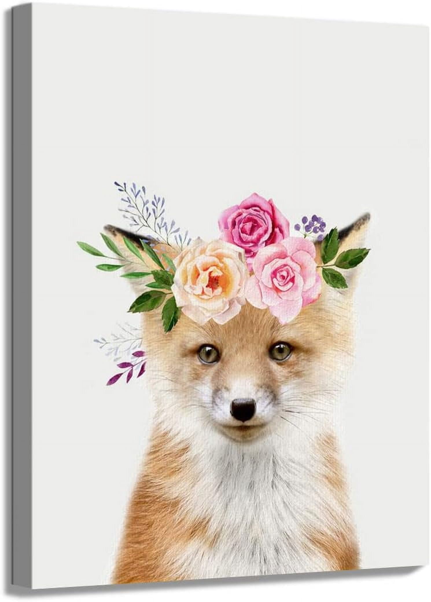 AXXPosters Oridomy Baby Animal Canvas Prints Cute Fox Wall Art Woodland ...