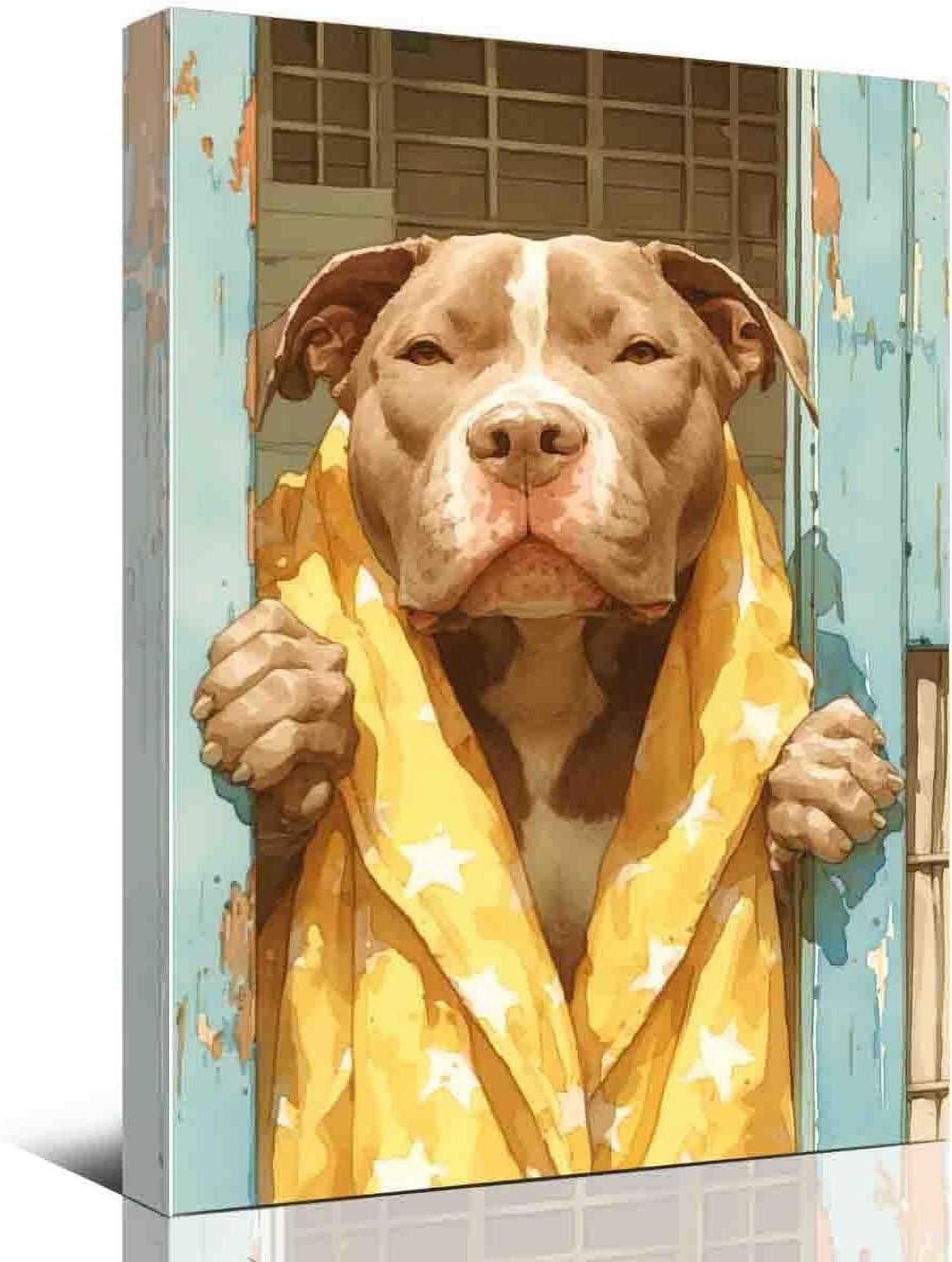 AXXPosters Original-Pitbull art,Kids Bathroom Art,Bathroom art,Funny ...